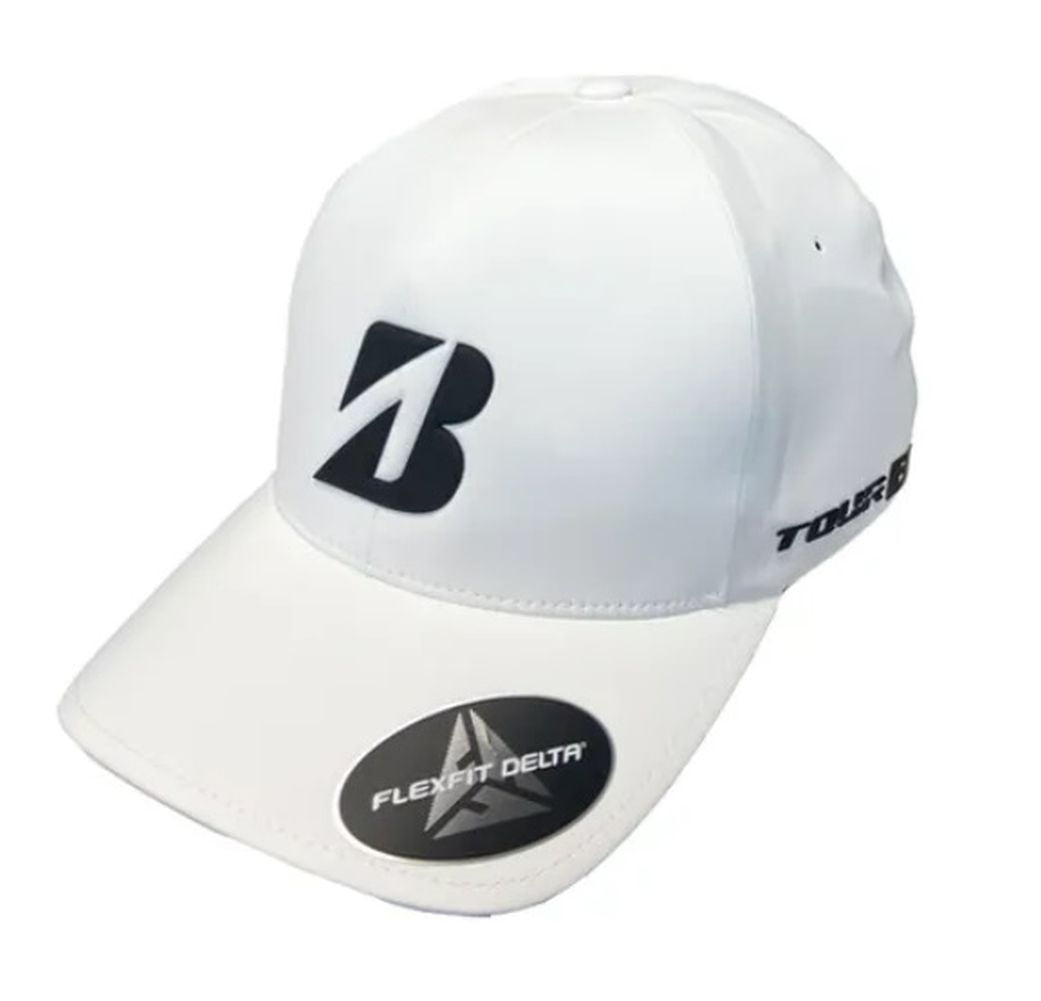 Bridgestone Tour B Delta 3D Fitted Cap (White, Large/X-Large) 2024 Golf ...