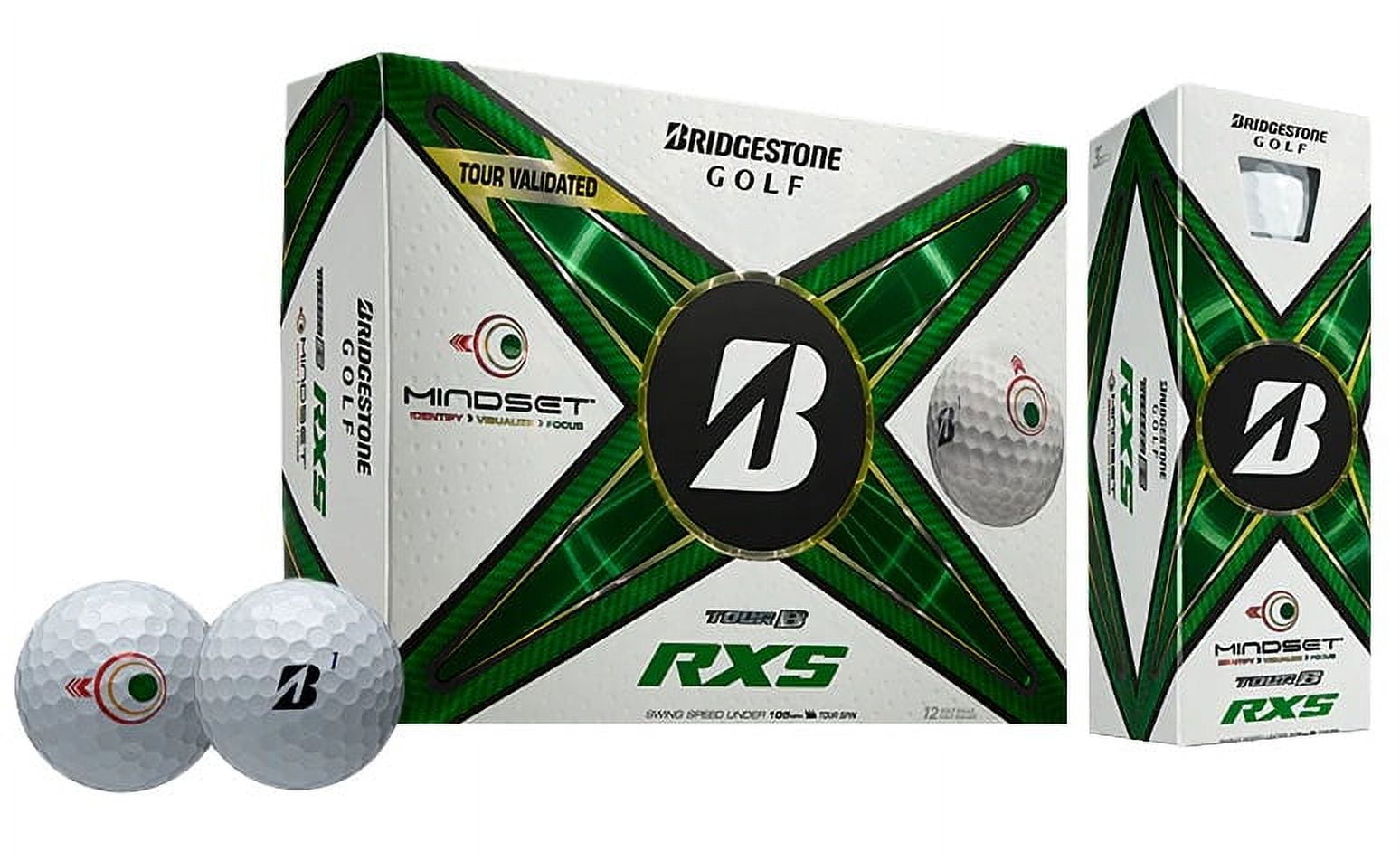 Bridgestone Tour B-RXS Mindset Golf Balls (White, 12pk) 1 Dozen 2024 NEW - Walmart.com