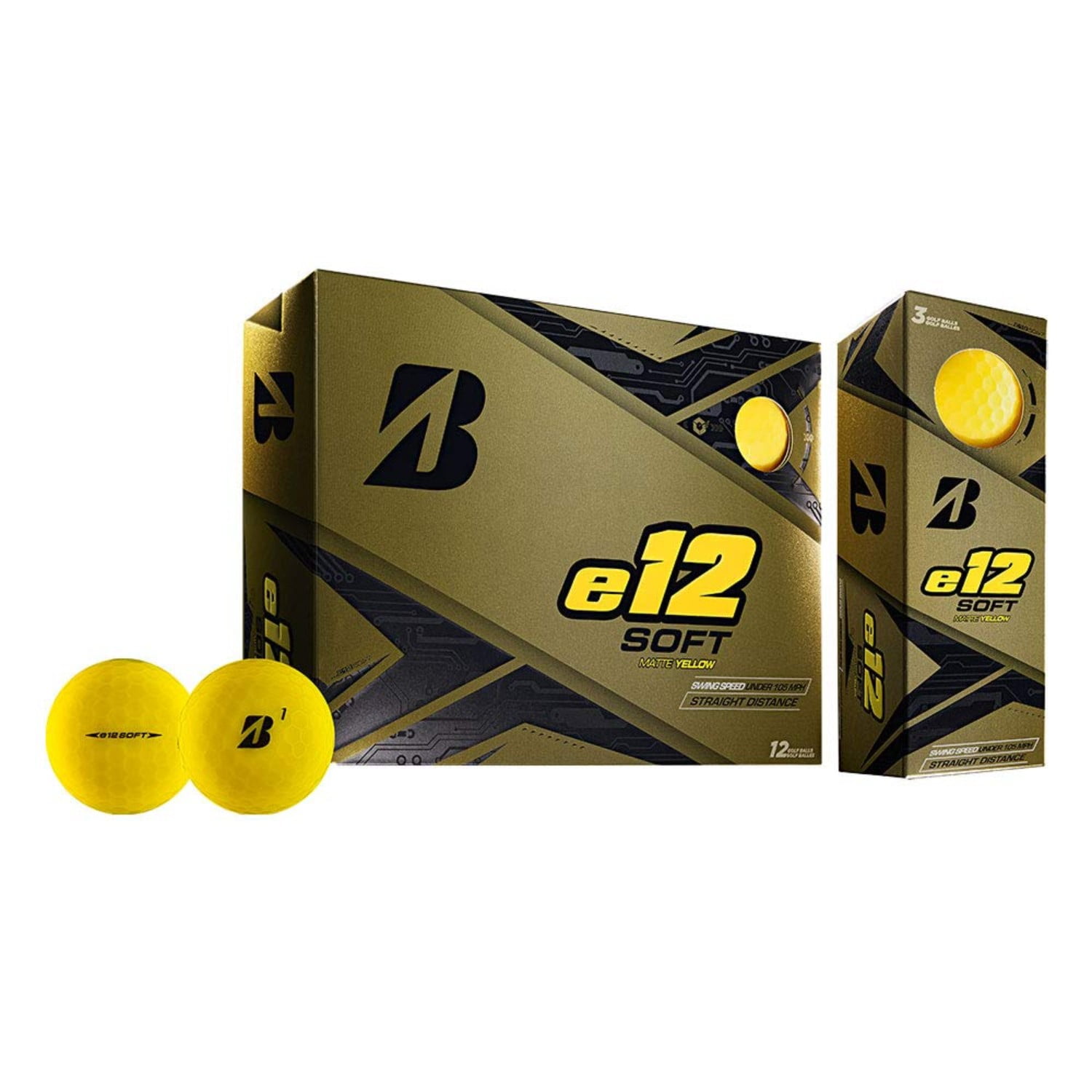 Bridgestone e12 Soft Golf Balls, Matte Yellow, 12 Pack - Walmart.com