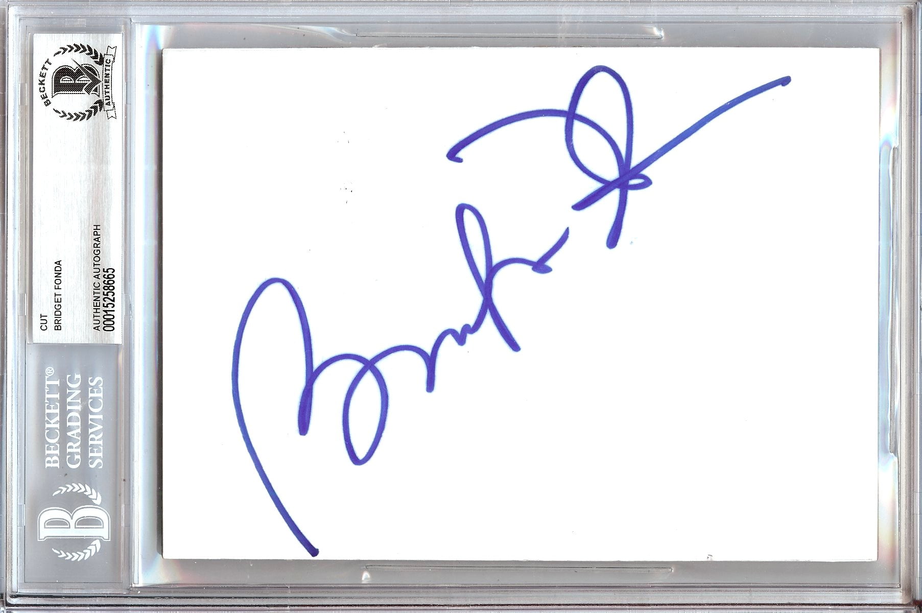 Bridget Fonda Signed Autographed Cut Signature Actress BAS Encapsulated ...