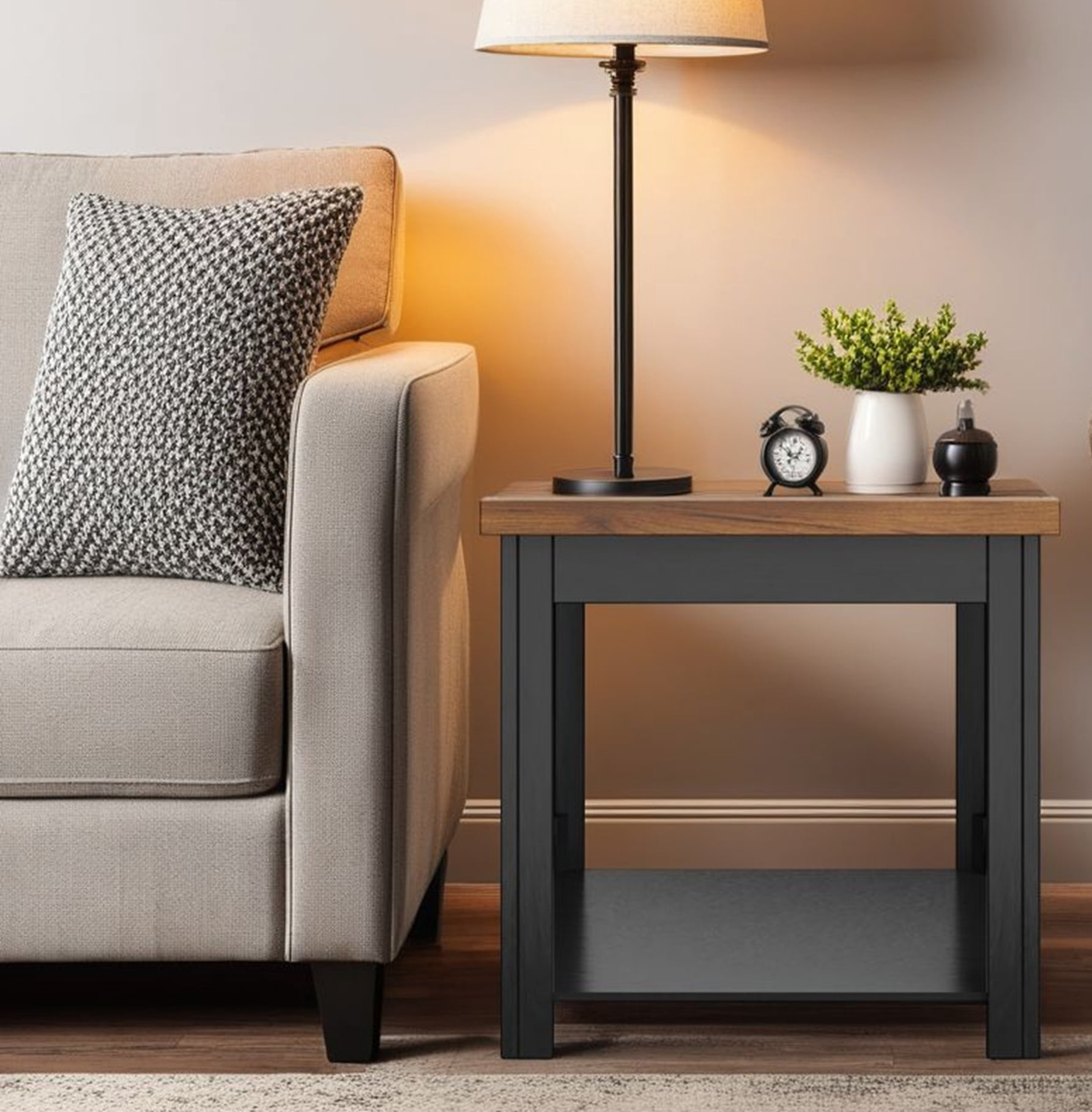 Bridgevine Home Essex 24 inch Side Table, No Assembly Required, Black ...