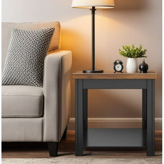 Bridgevine Home Essex 24 inch Side Table, No Assembly Required, Black ...