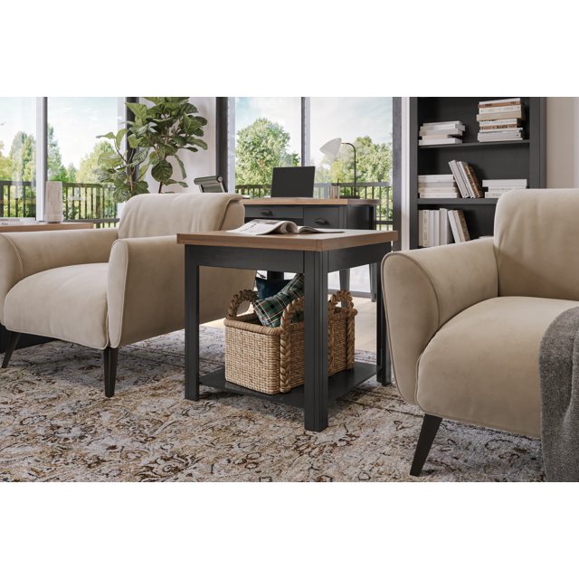 Bridgevine Home Essex 24 inch Side Table, No Assembly Required, Black ...