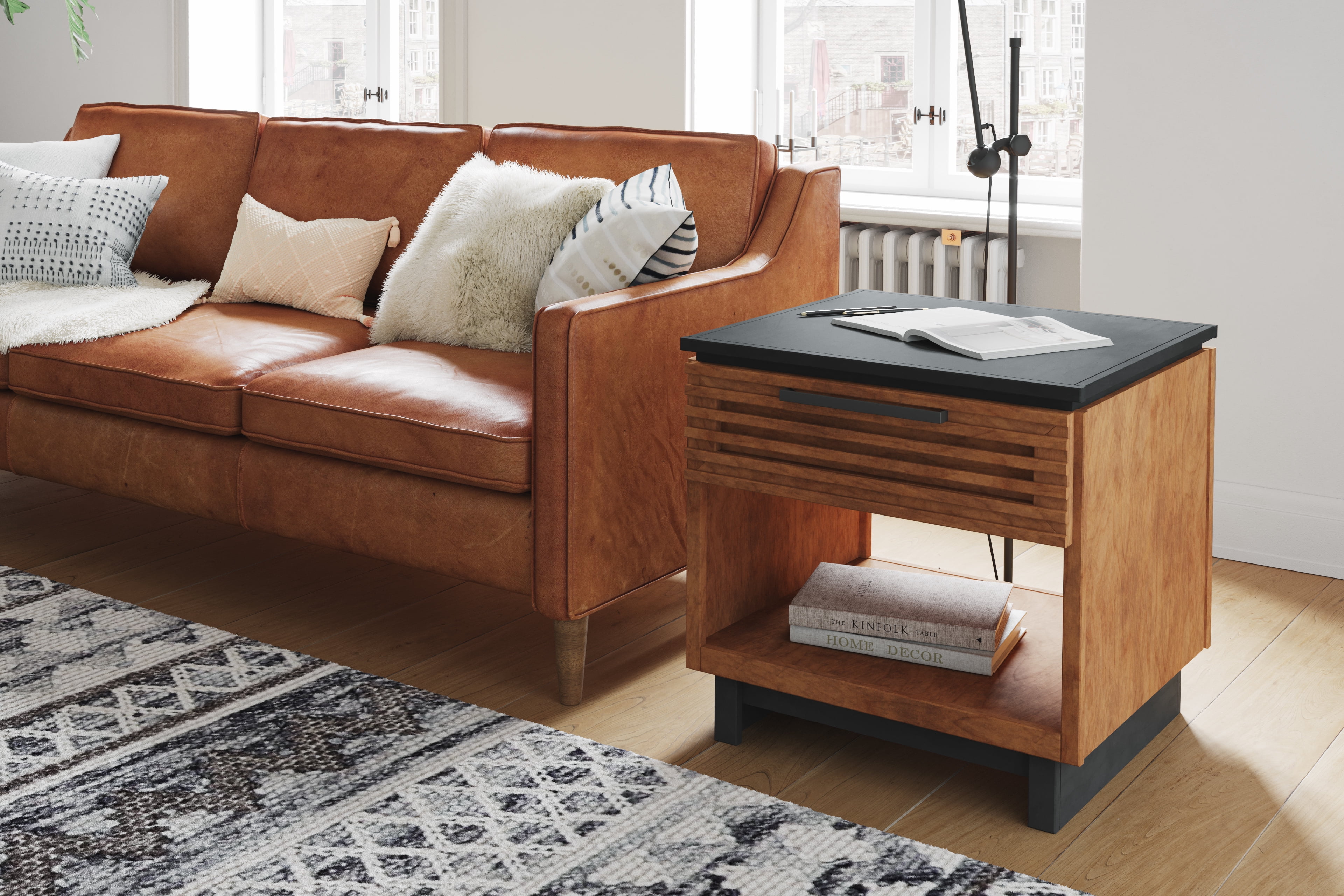 "Bridgevine Home 24"" Solid Wood Side Table in Brown, Fully Assembled ...