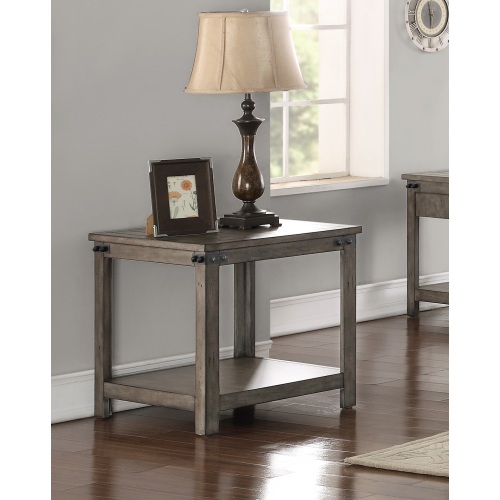Bridgevine Home Storehouse End Table, No Assembly Required, Smoked Grey ...