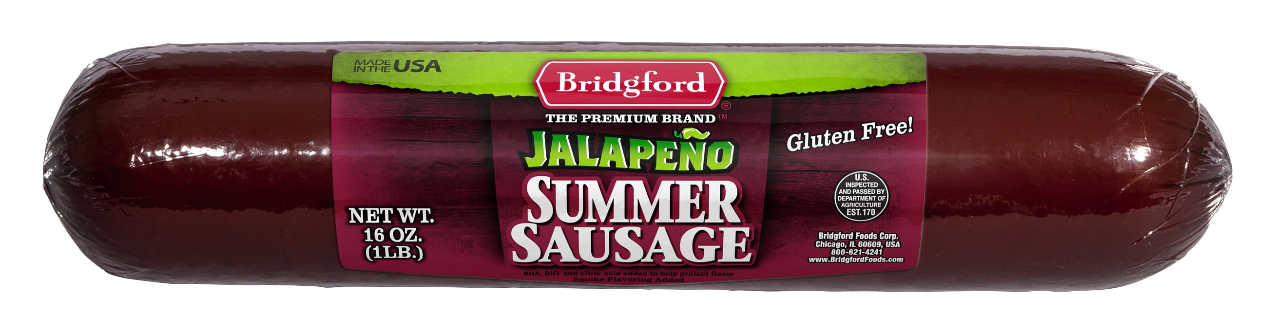 Bridgford Jalapeño Summer Sausage - 16oz Pack | Spicy Snack Sticks ...