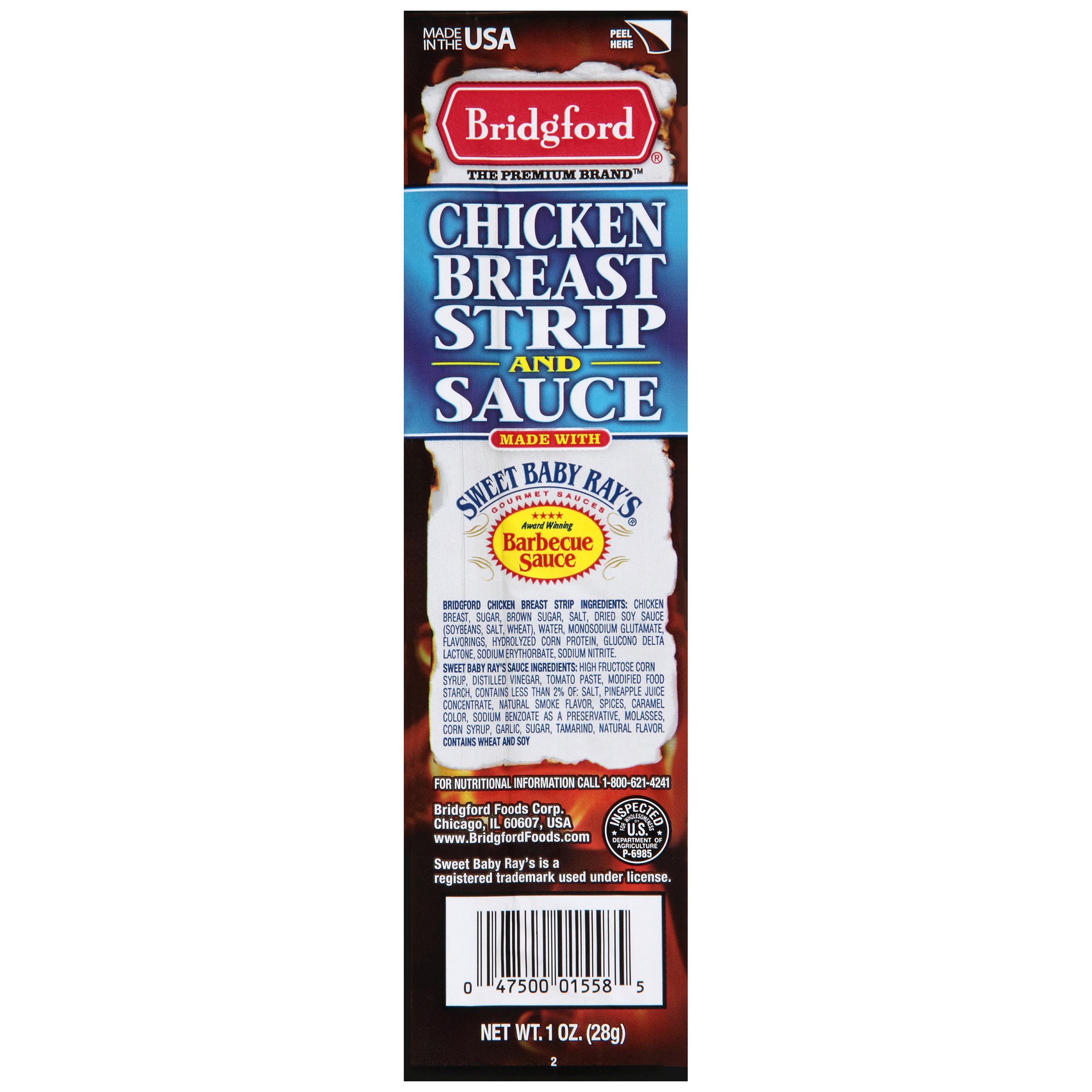 Bridgford Sweet Baby Ray's Chicken Breast Strips with Sauce – 1 oz (28g ...
