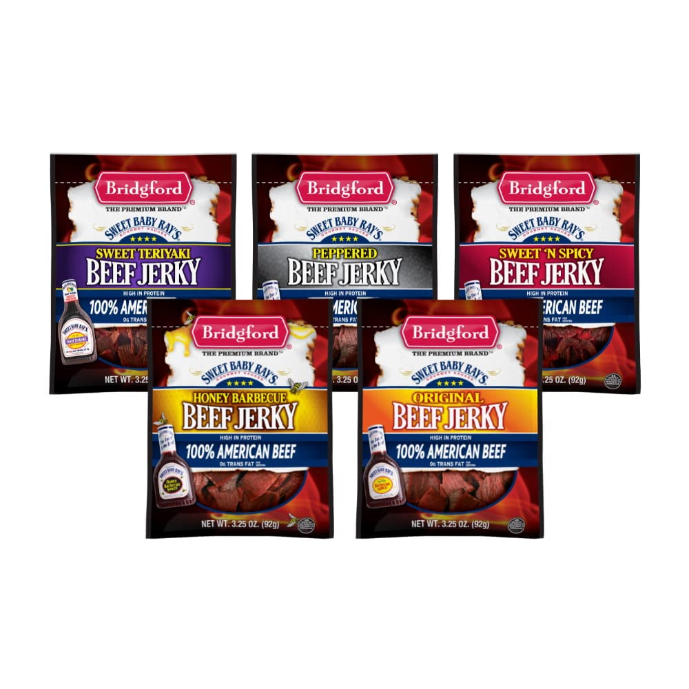 Bridgford Sweet Baby Rays GP27 Beef Jerky 3.25oz, Variety Pack, 1 ...