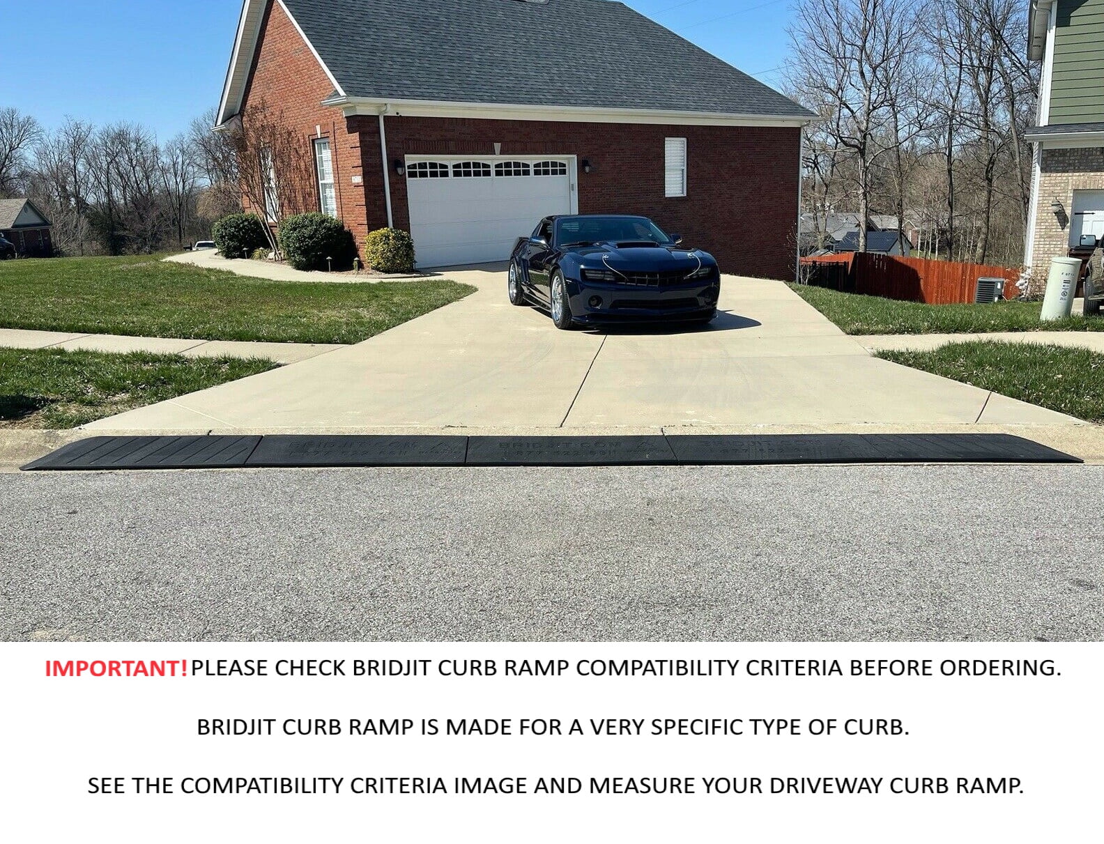 Bridjit 5-Piece Low Profile Driveway Curb Ramp for Large Driveways ...