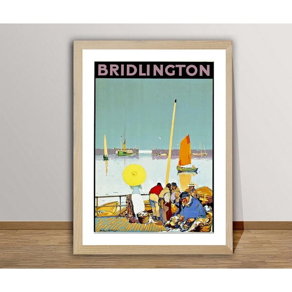 Bridlington, England Vintage Travel Poster: Seaside Wall Art Physical ...