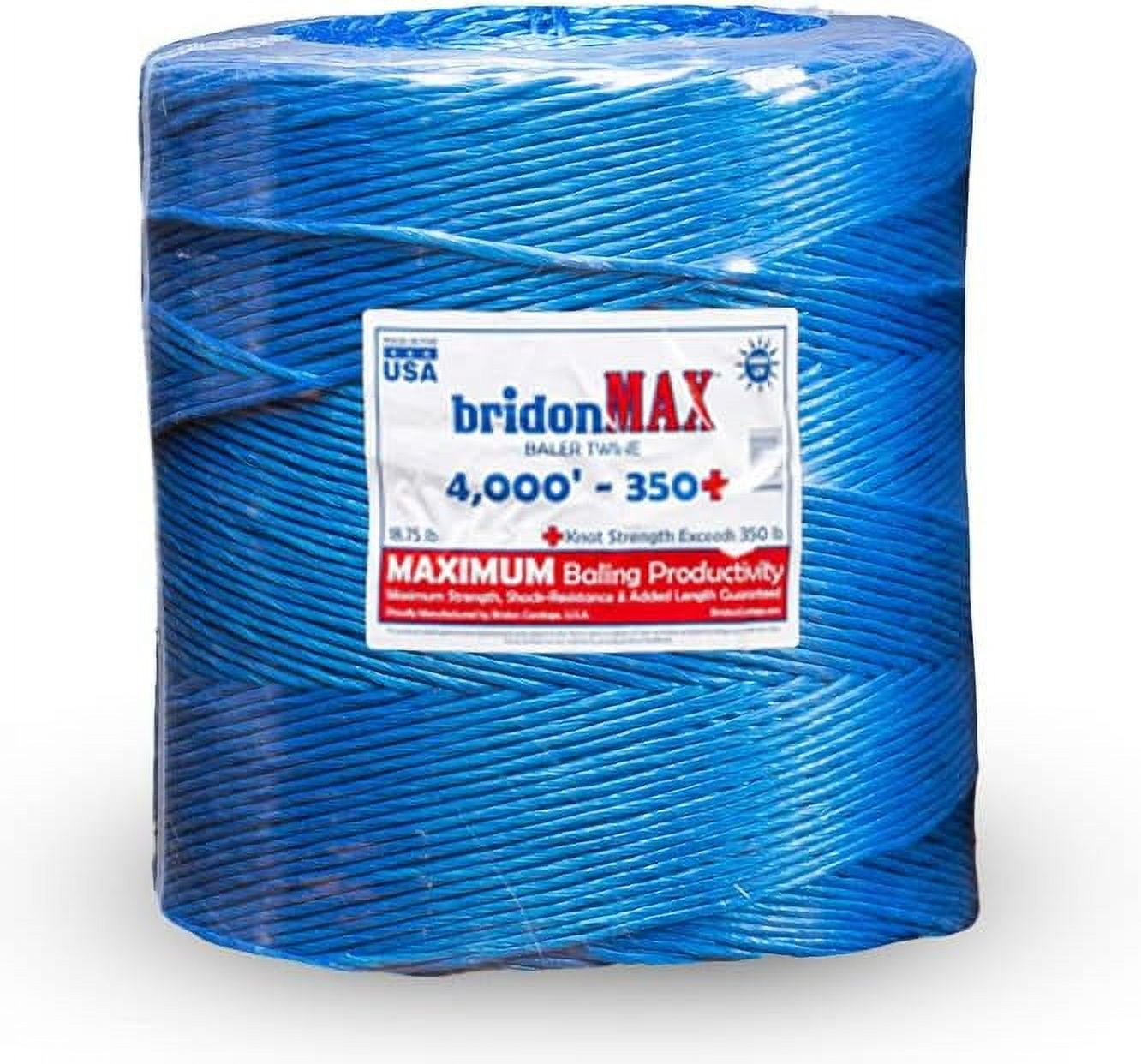 Bridon Max Blue Hay Baling Twine, 350 Pound Knot Strength and 4,000 ...
