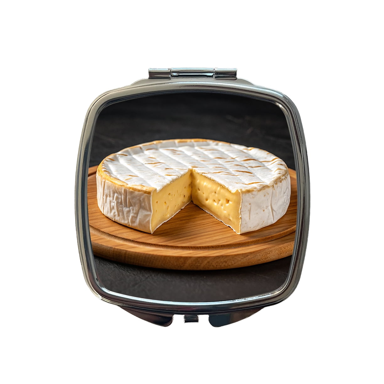 Brie Cheese Wheel Travel Makeup Handbag Purse Small Pocket Compact ...