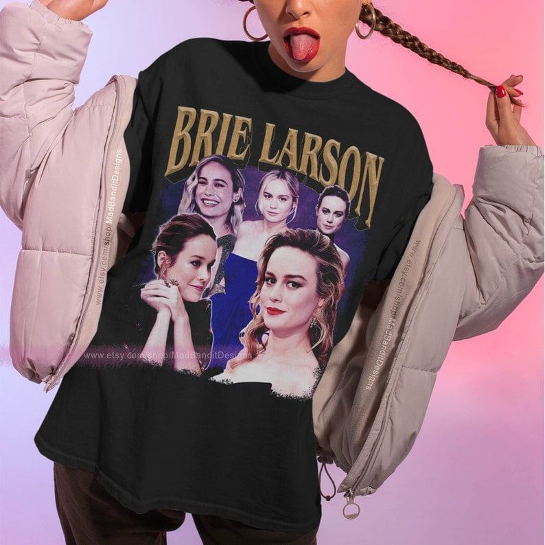 Brie Larson shirt cool retro rock poster t-shirt 70s 80s 90s rocker ...