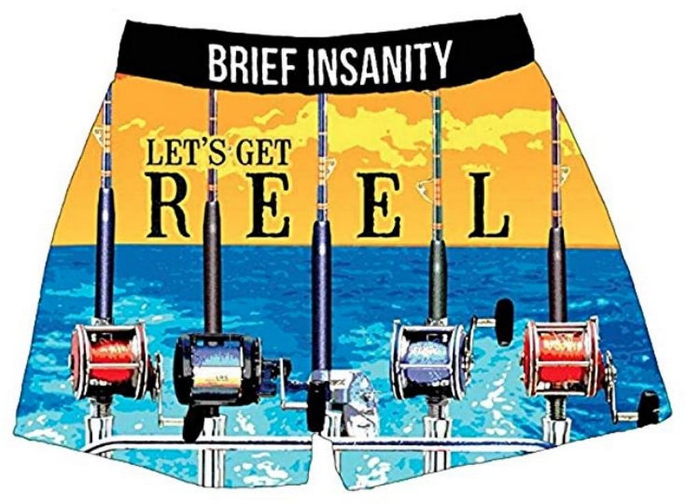 Brief Insanity Men's Let's Get Reel Fishing Boxer Shorts Fly Underwear ...