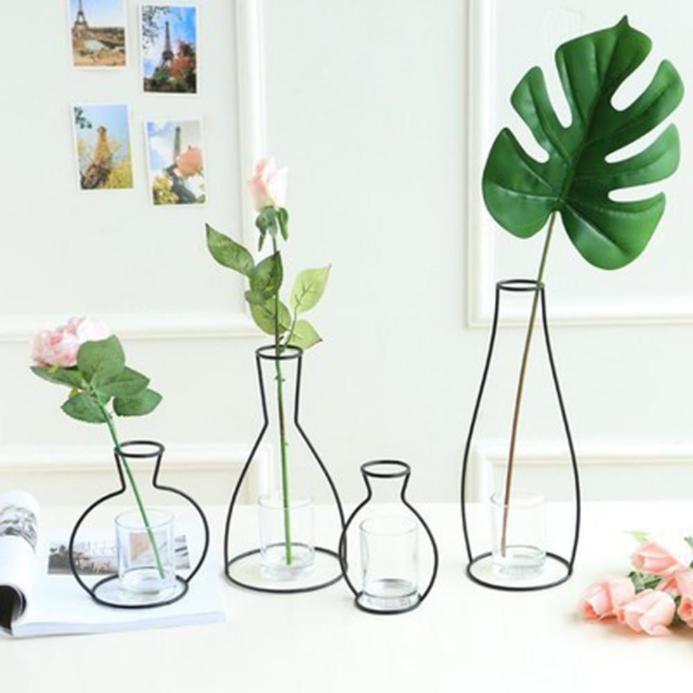 Brief Style Iron Stick Abstract Vase Artificial Flower Racks Ornaments ...