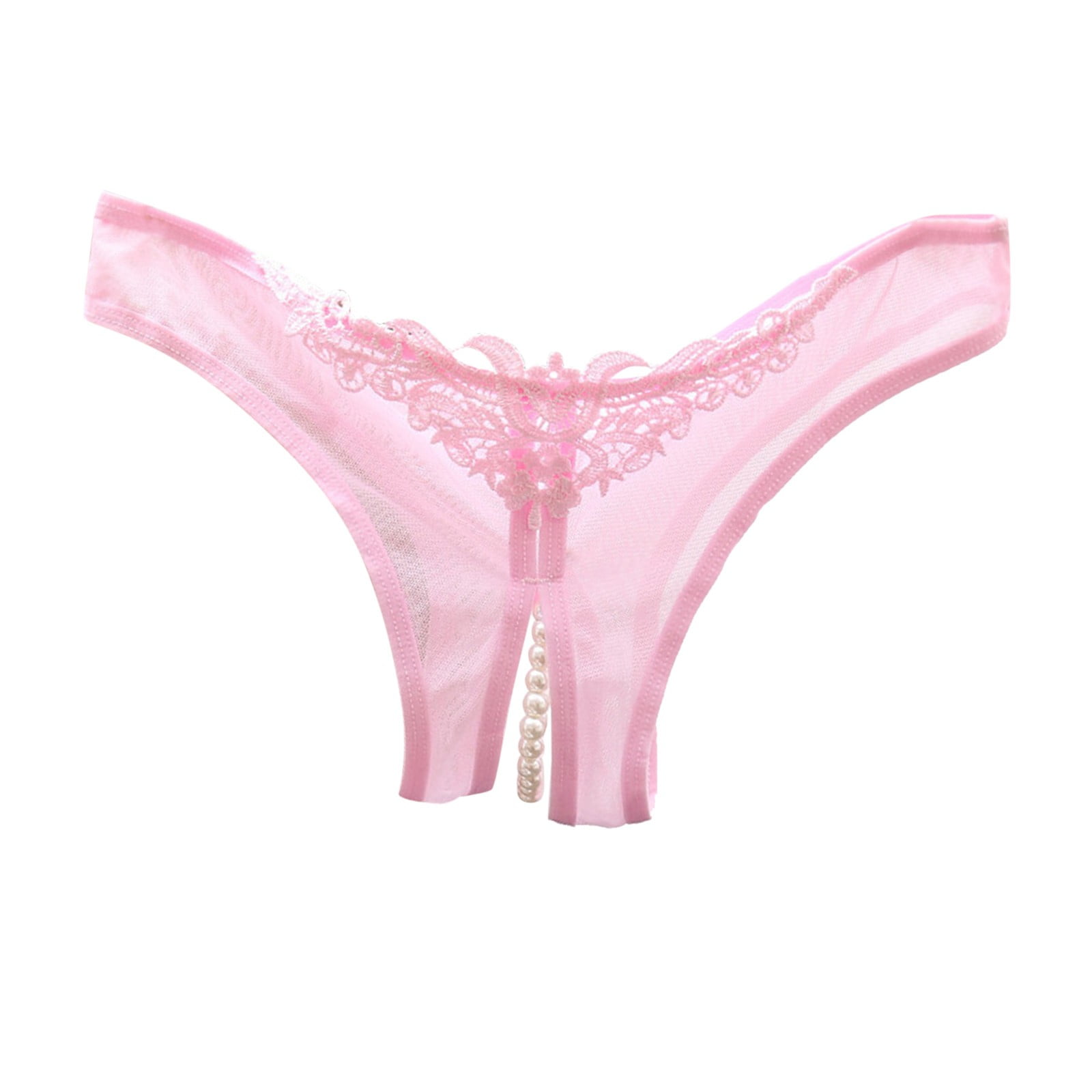 Brief Underwear For Women Sexy Underwear Lace Open Cut Pearl Massage