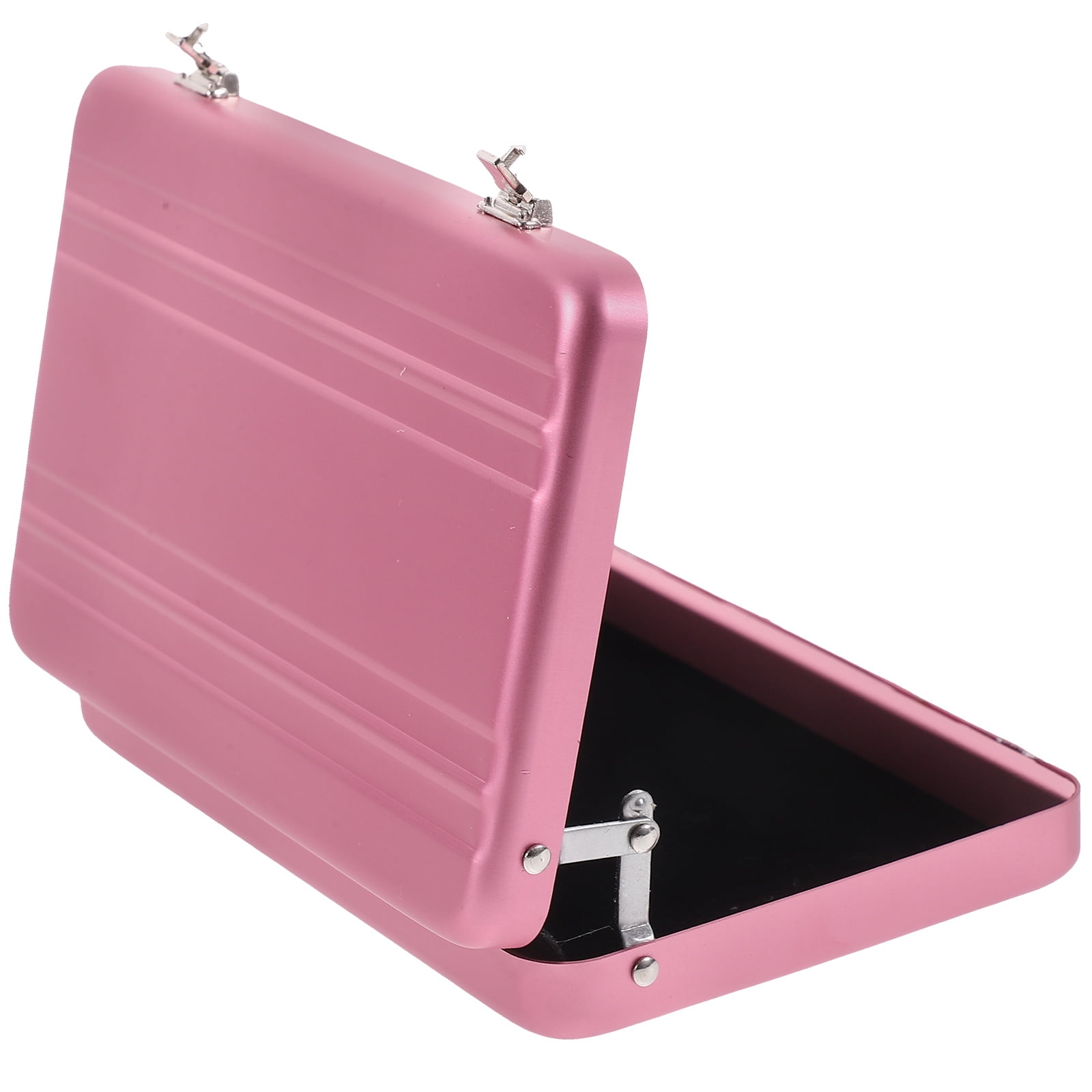 Briefcases for Men Suitcase Flash Card Holder Mini Index Box Metal Pink ...