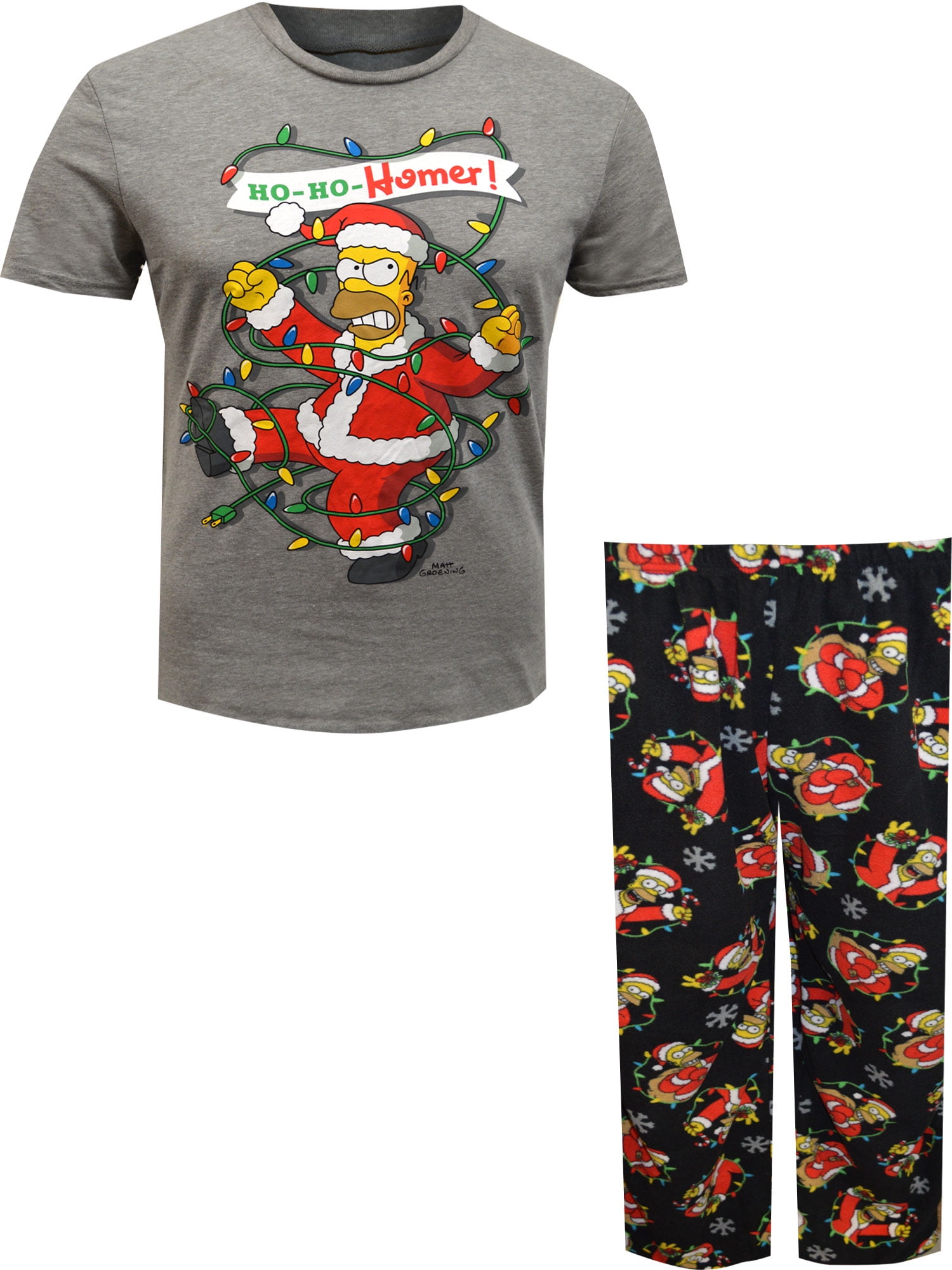 Briefly Stated Mens Homer Simpson Ho Ho Homer Santa Pajamas (Medium ...