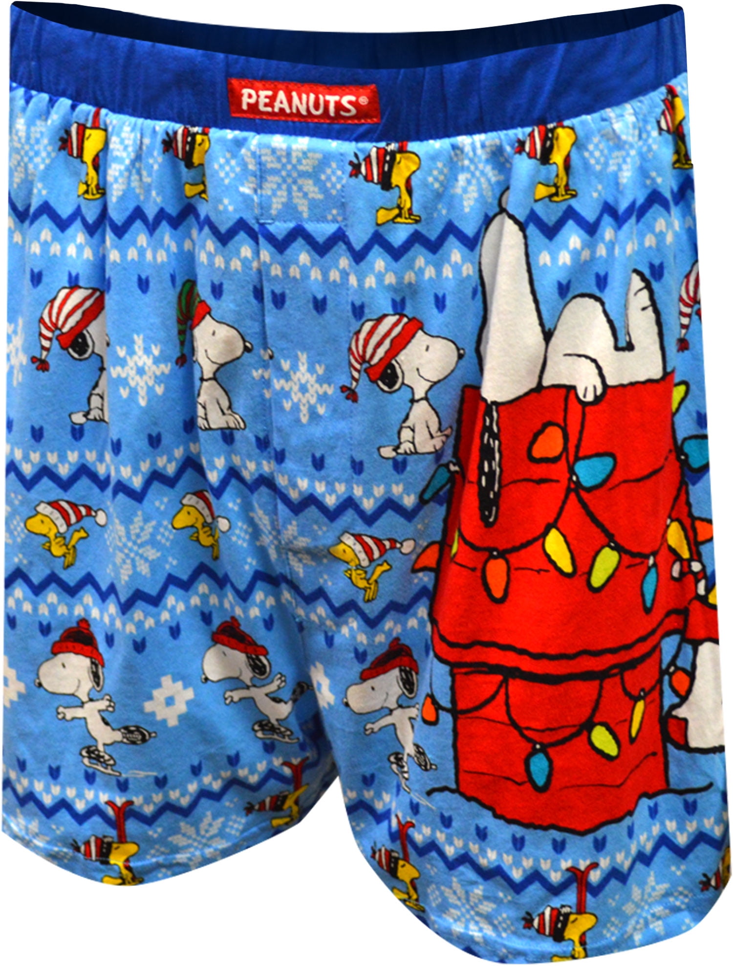 Briefly Stated Mens Peanuts Snoopy and Woodstock Christmas Boxers ...