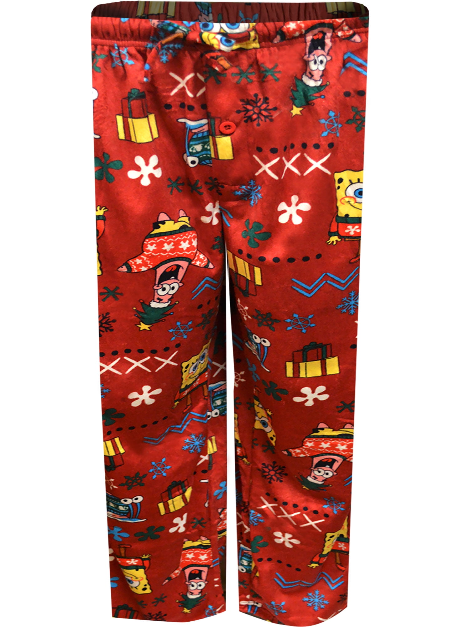 Briefly Stated Mens SpongeBob and Patrick Christmas Silky Fleece Lounge ...
