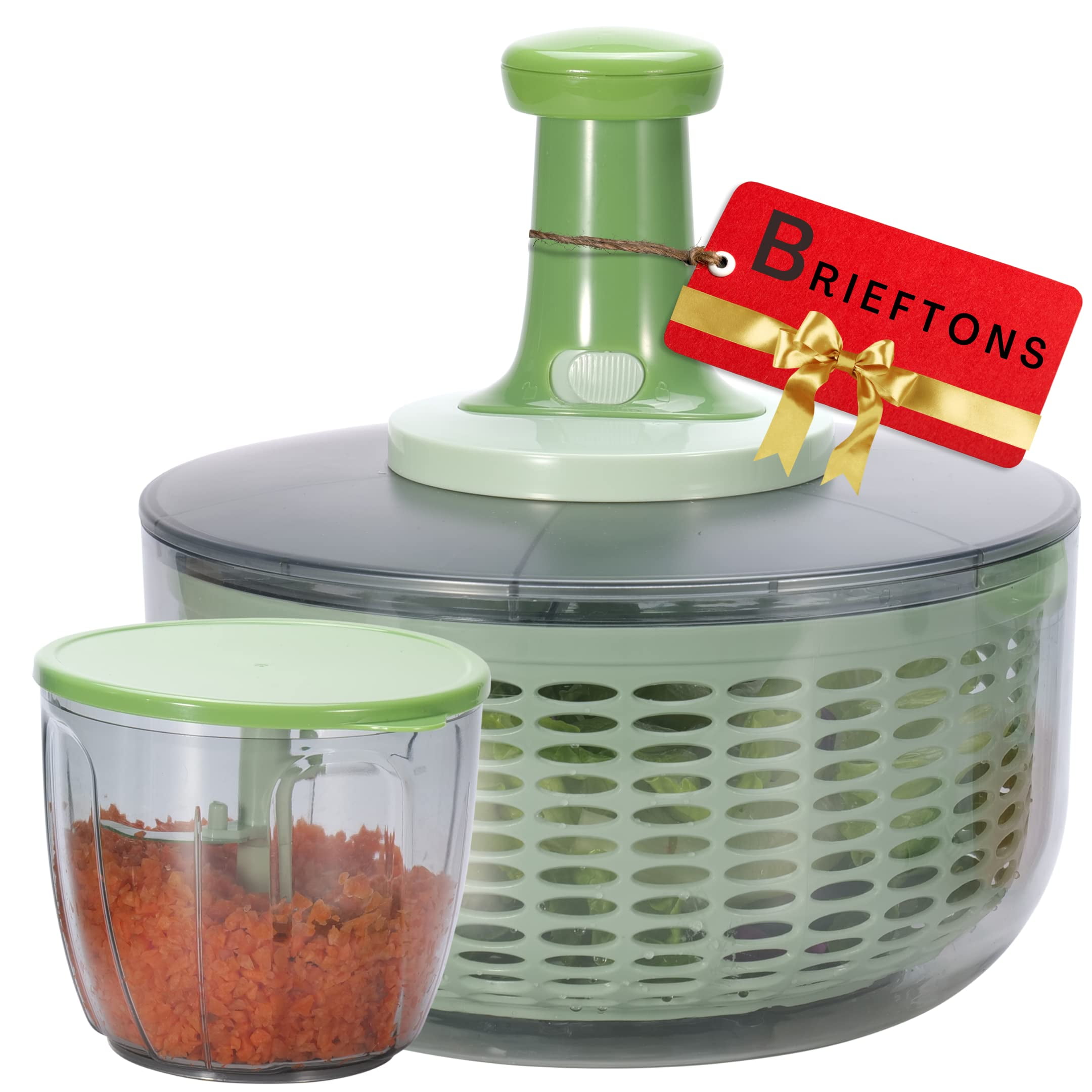 Brieftons Salad Spinner and Chopper: Large 6.3-Quart Lettuce Vegetable ...