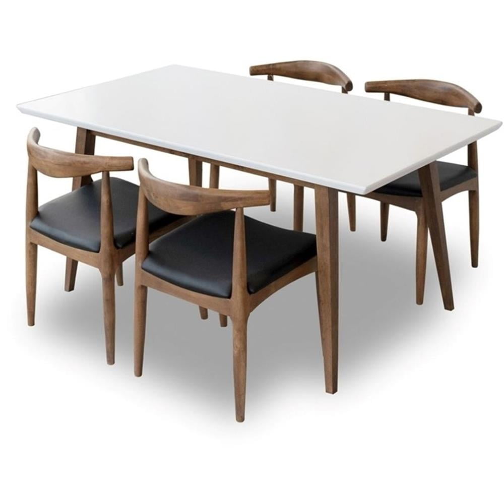 Briella Modern Solid Wood Walnut Dining Room & Kitchen Table and Chair ...