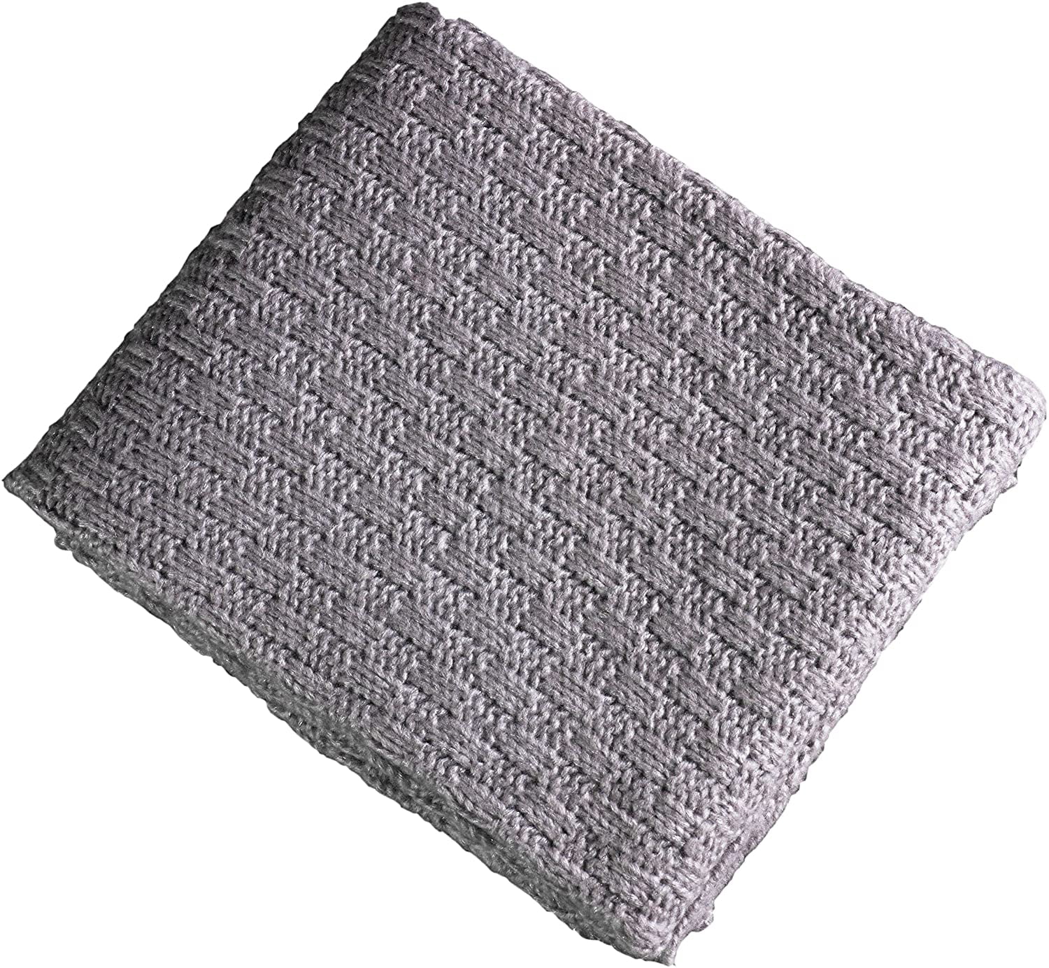 Brielle Glamour Woven Metallic Throw Silver Grey - Walmart.com
