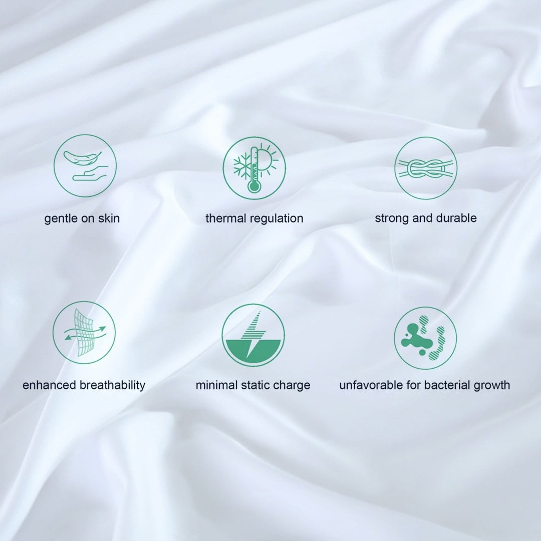 Brielle Home 300 Thread Count TENCEL Lyocell Sateen Sheet Set White ...