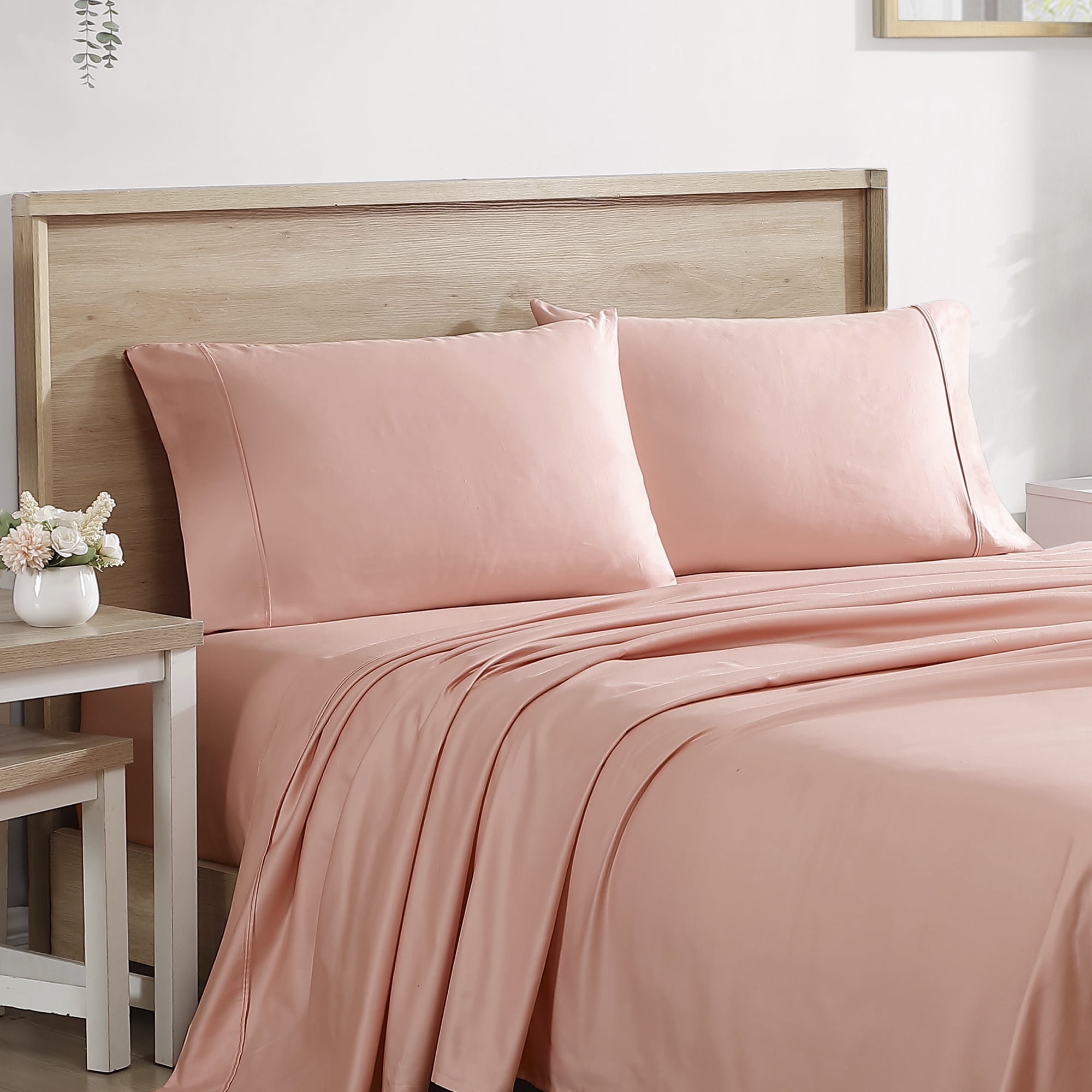 Brielle Home 400 Thread Count 100% Cotton Sateen Sheet Set - Walmart.com