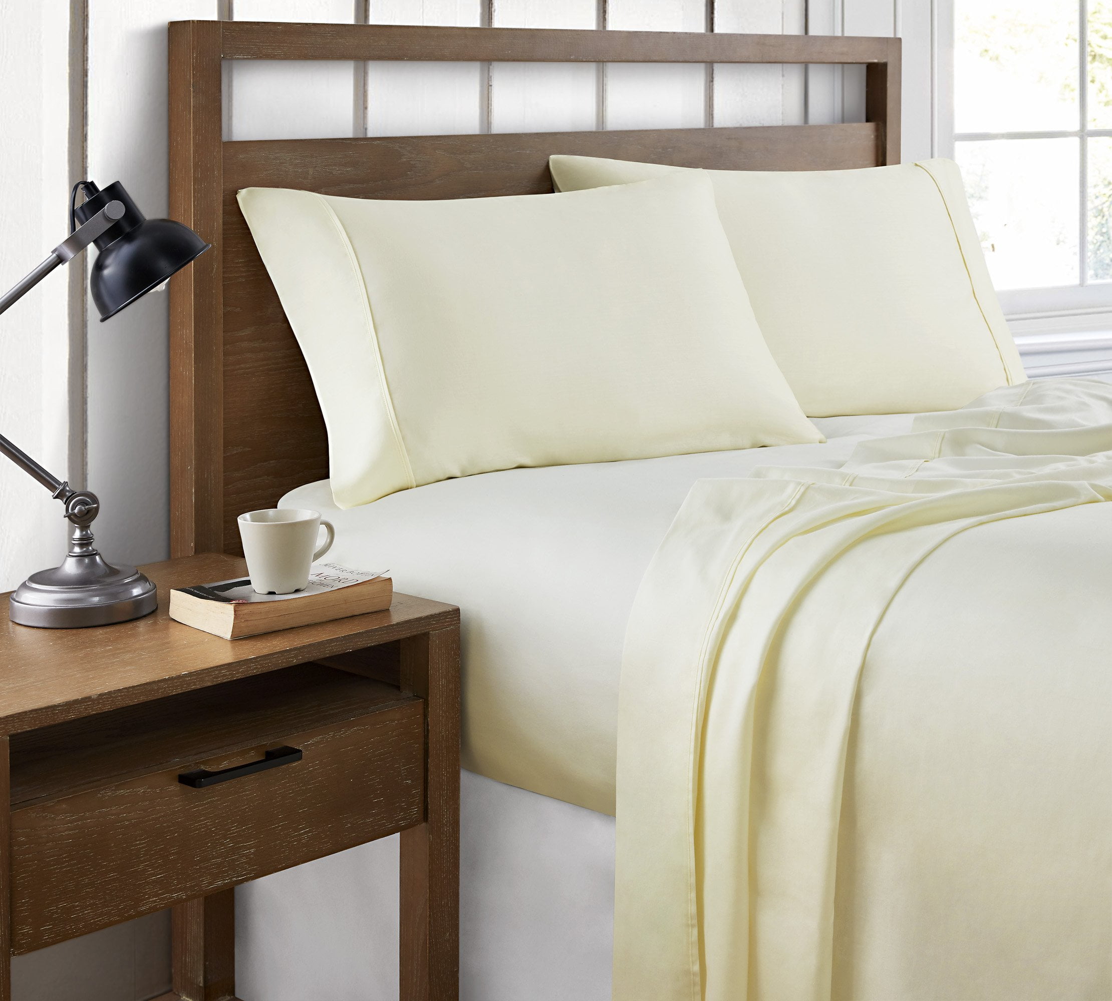 Brielle Home 400 Thread Count 100% Cotton Sateen Sheet Set - Walmart.com