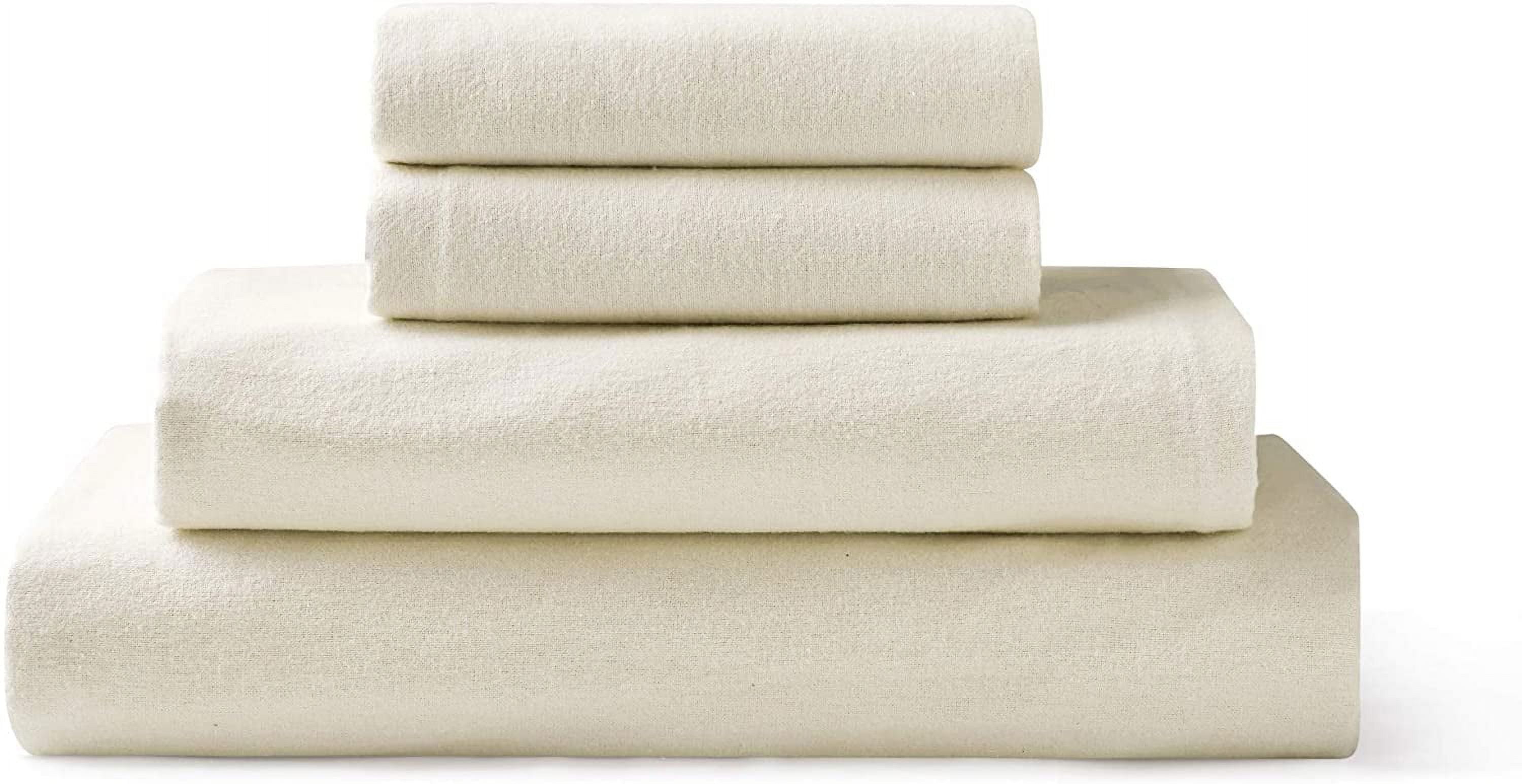 Brielle Home Flannel Sheet Set 100% Cotton with Elastic Deep Pockets ...