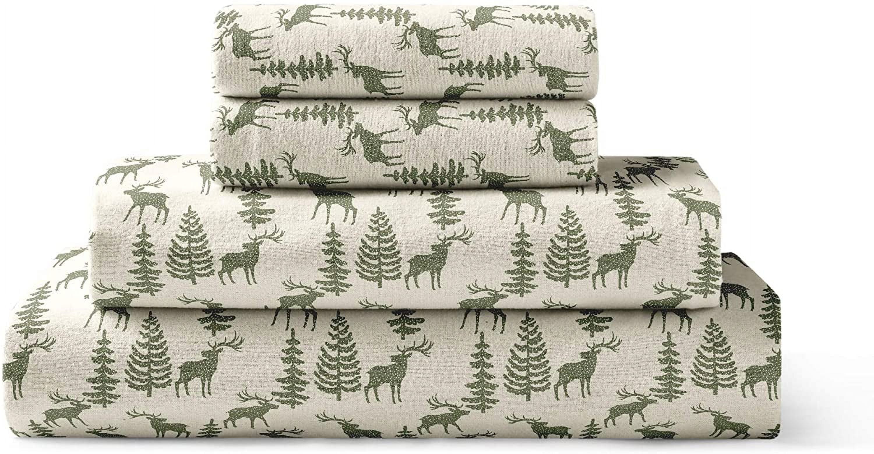 Brielle Home Flannel Sheet Set 100% Cotton with Elastic Deep Pockets ...