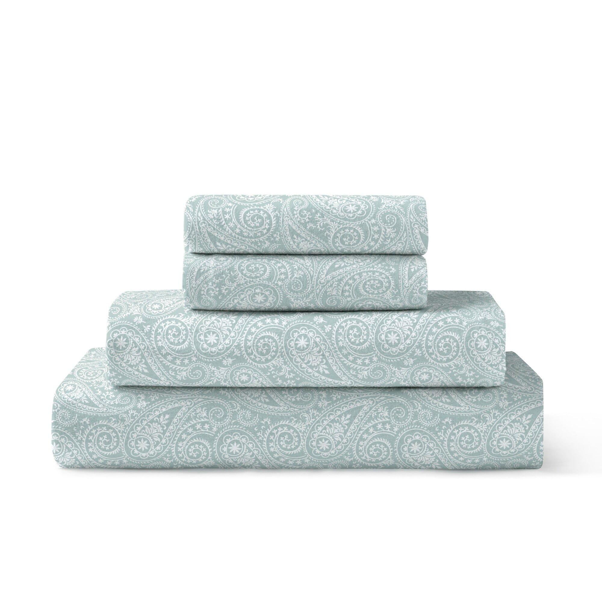 Brielle Home Flannel Sheet Set 100% Cotton with Elastic Deep Pockets ...