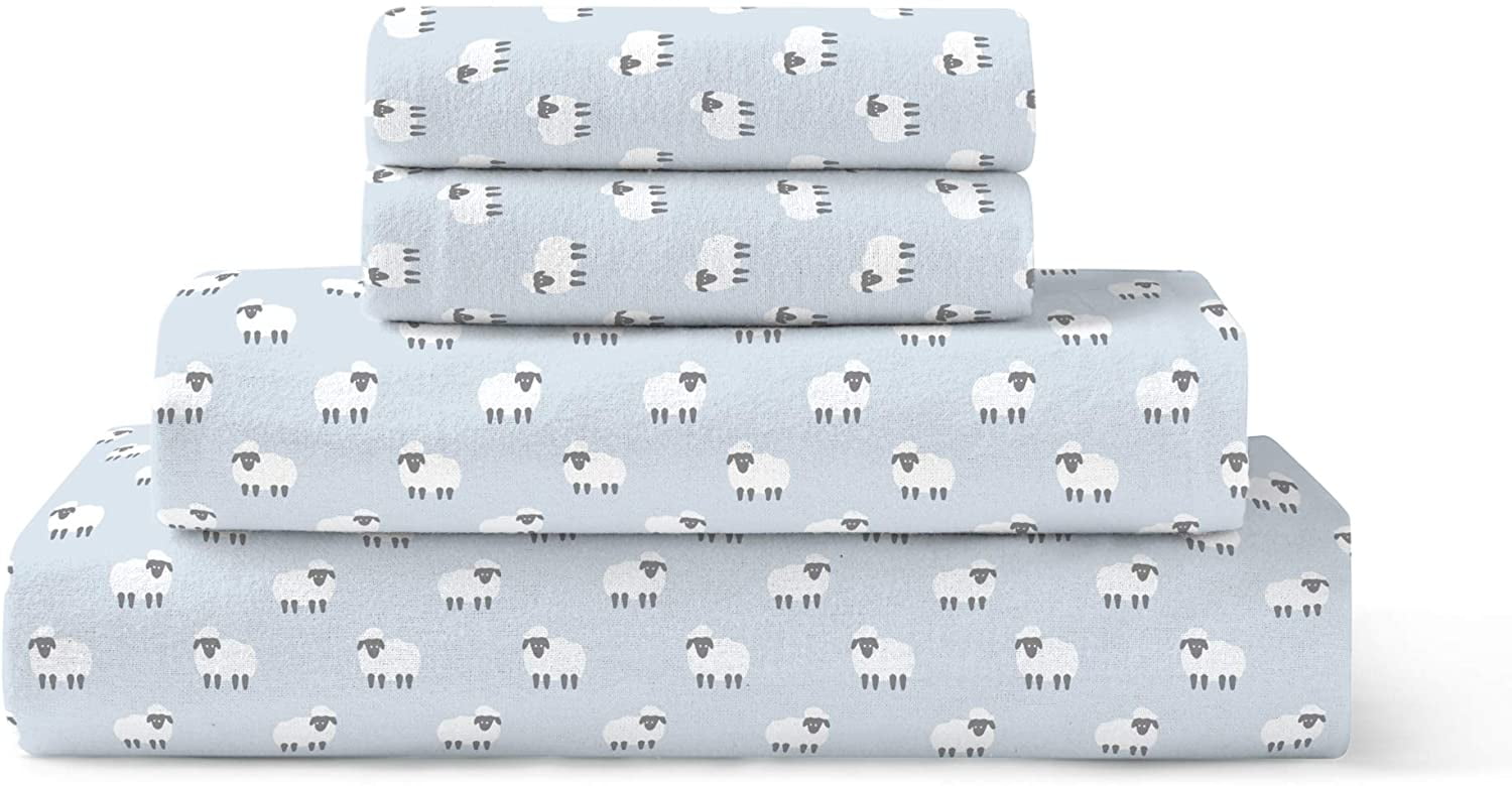 Brielle Home Flannel Sheet Set 100% Cotton with Elastic Deep Pockets ...