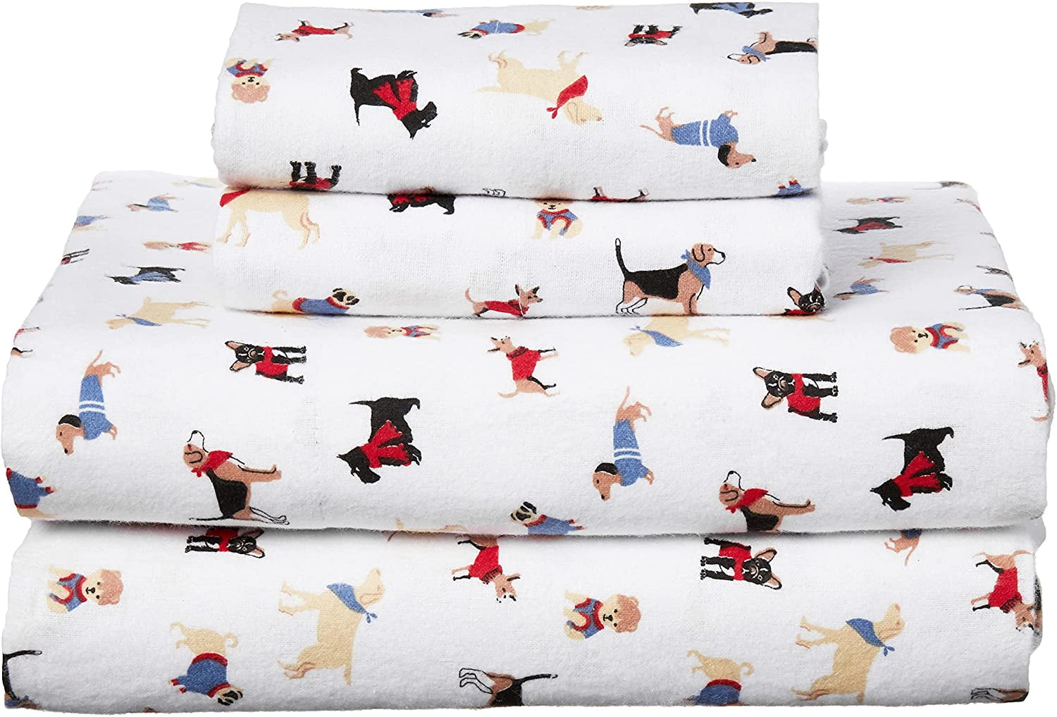 Brielle Home Flannel Sheet Set 100% Cotton with Elastic Deep Pockets ...