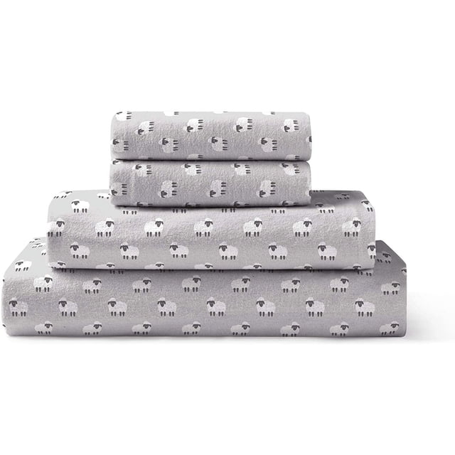 Brielle Home Queen Size Heavy Winter Flannel Sheet Set, 100% Cotton ...