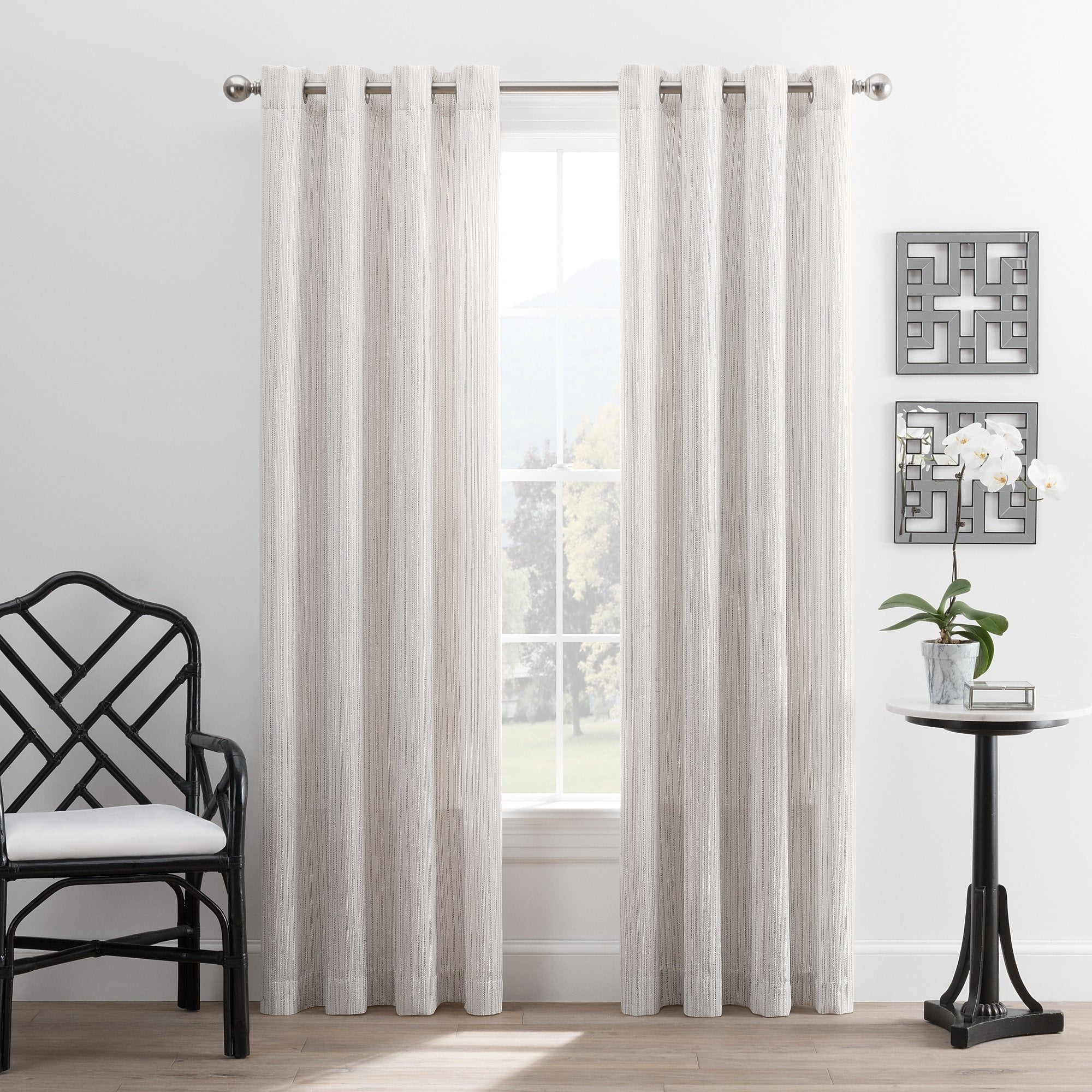 Brielle Home Hyde Park Grommet Top Window Curtain Panel - Walmart.com