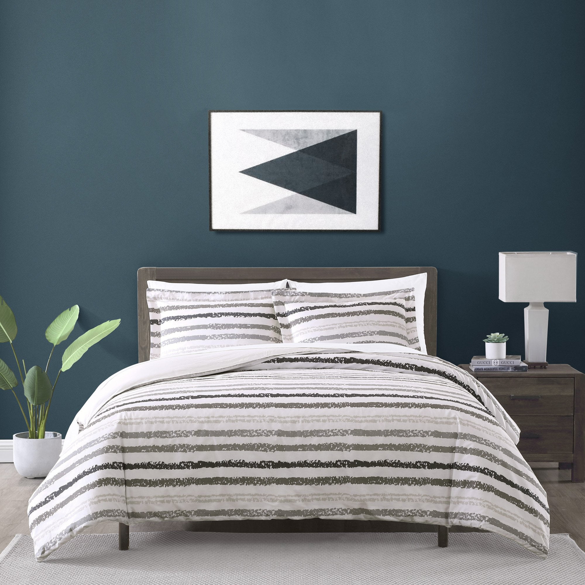 Brielle Home Porter Striped 100% Cotton Comforter Set - Walmart.com