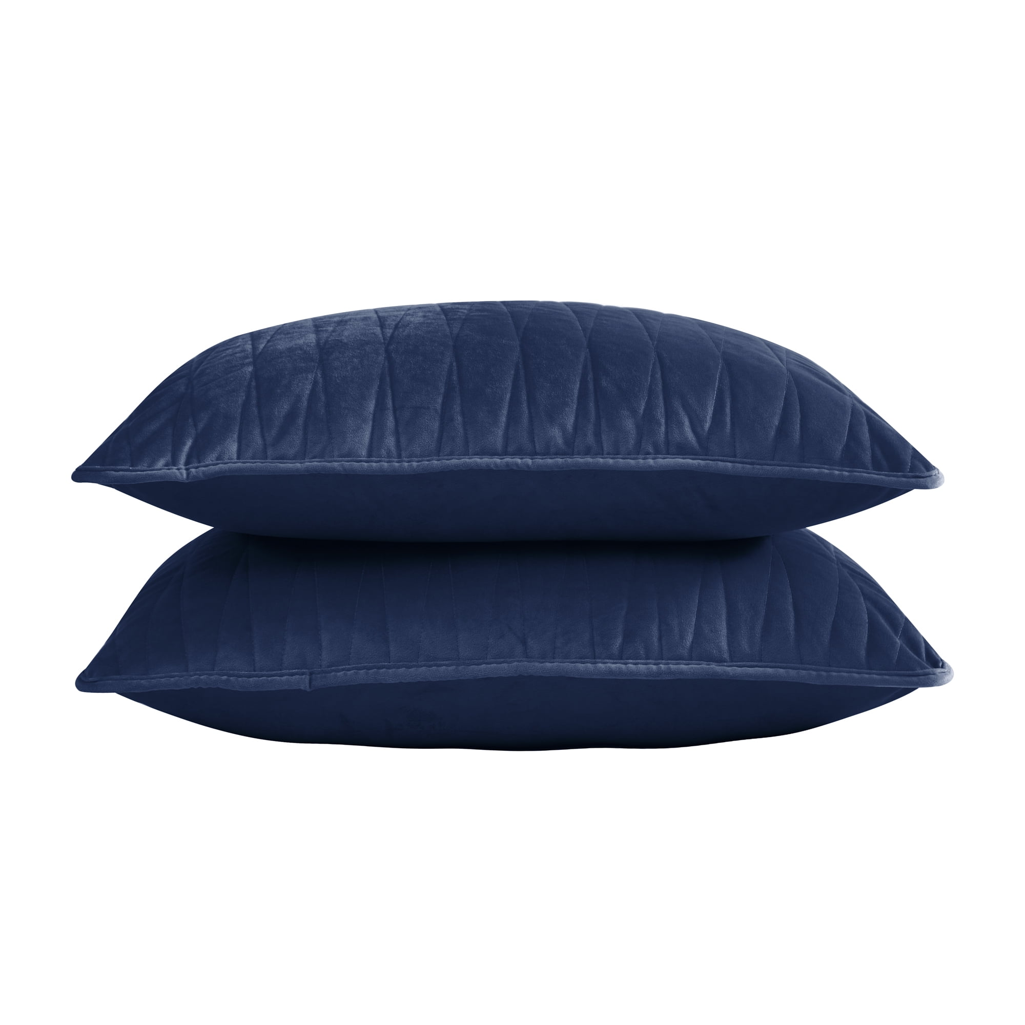 Brielle Premium Heavy Velvet Sham Set with Cotton Backing, Standard, Navy - Walmart.com