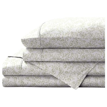 Brielle Home Printed Percale Sheet Set - Walmart.com