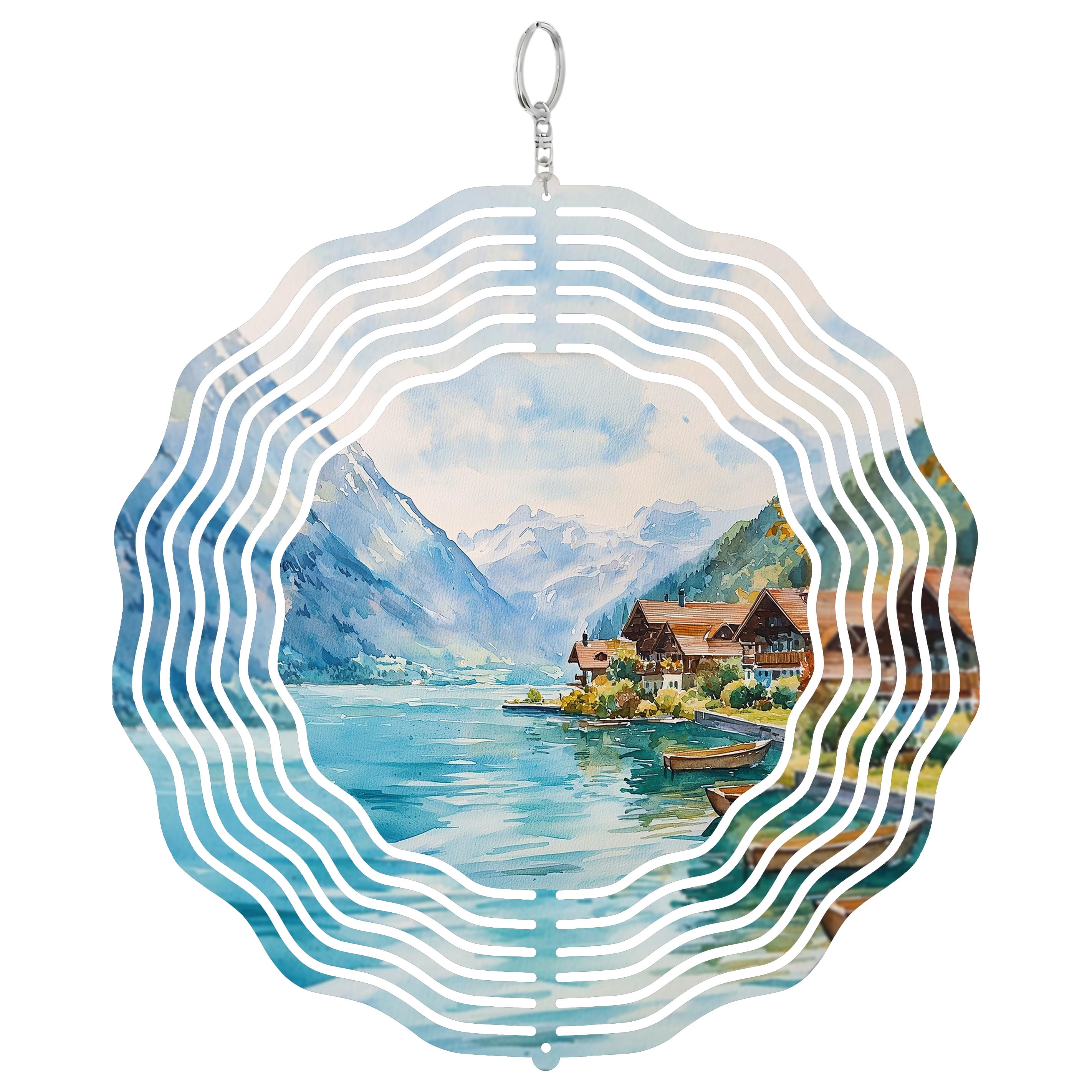 Brienz Switzerland Lake View 3D Wind Spinner Kinetic Hanging Ornament ...