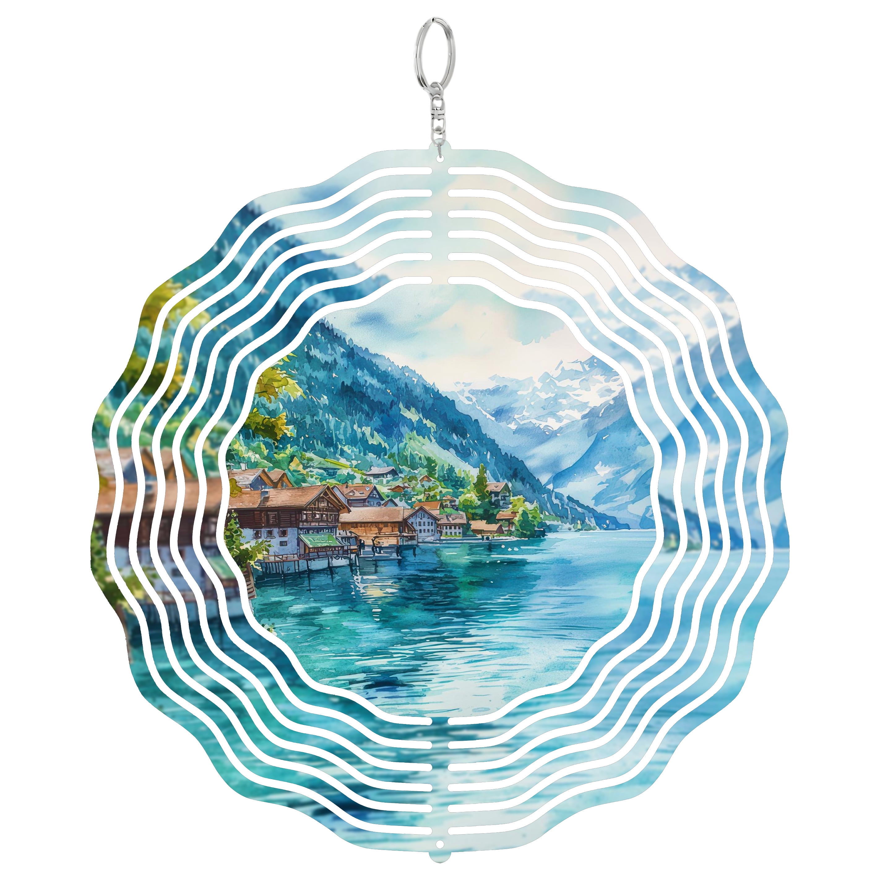 Brienz Wood Carving Town 3D Wind Spinner Swiss Lake Art - Walmart.com