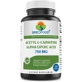 Brieofood Acetyl L-Carnitine ALA ALC 750mg Supplement Pills, 120 ...