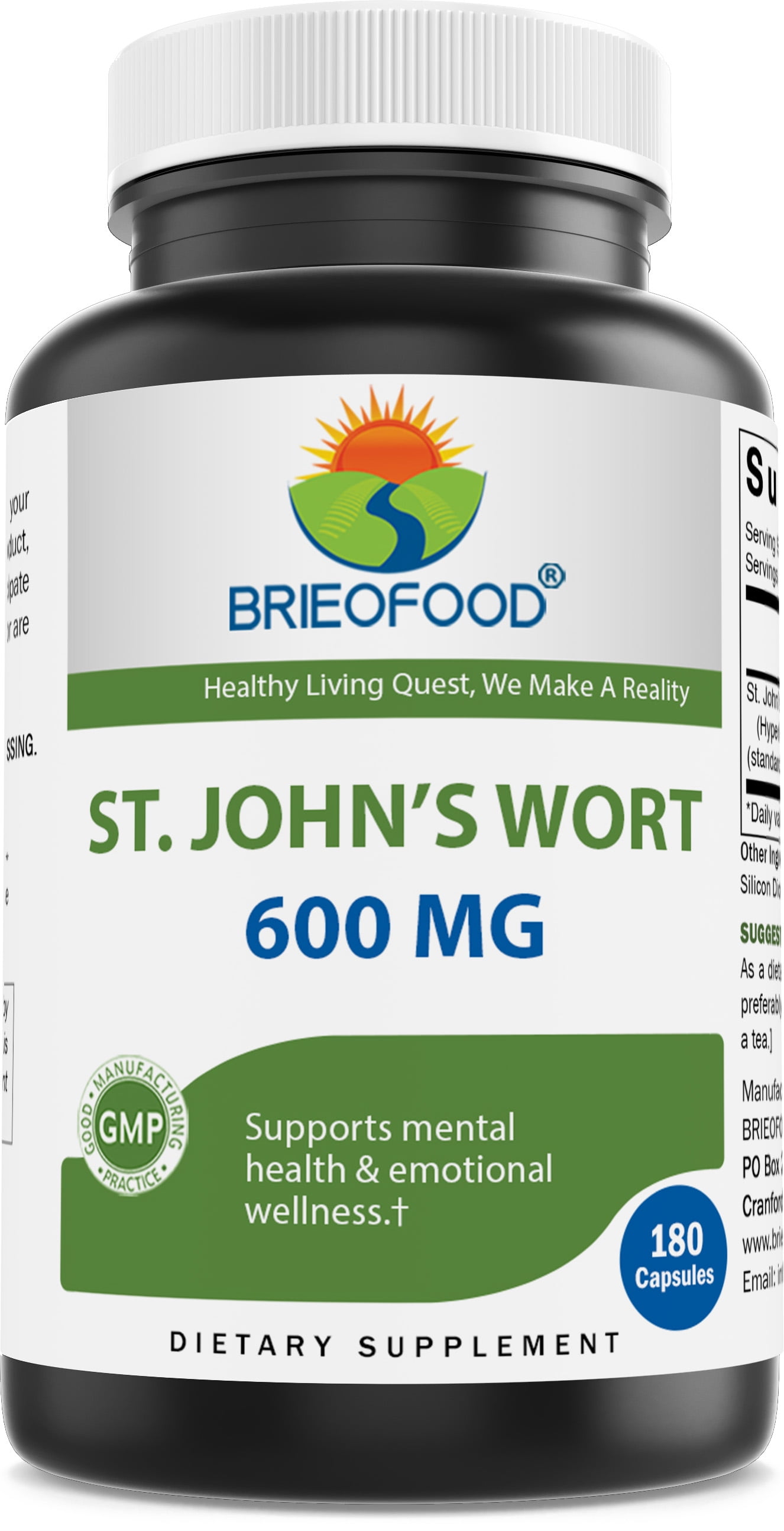 Brieofood St. John's Wort (Hypericum perforatum) 600 mg per Serving - 0 ...