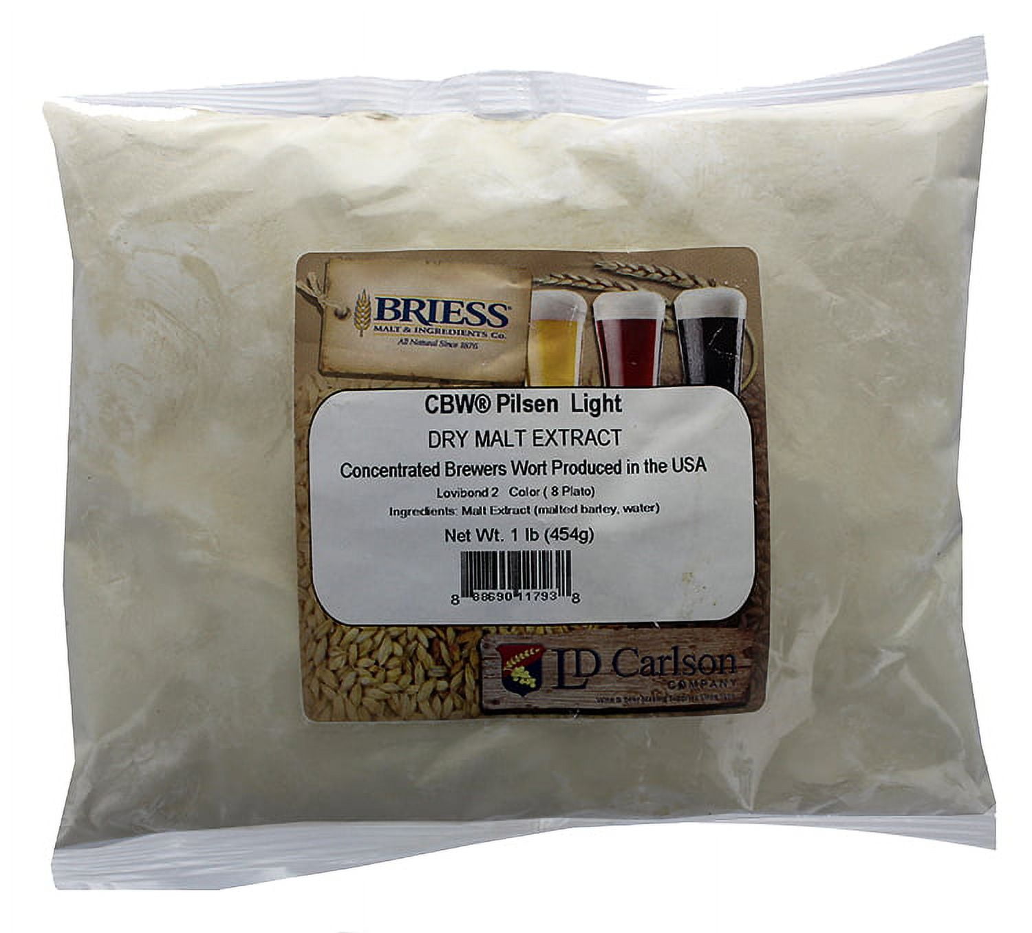 Briess Dry Malt Extract Pilsen Light 1 lb for Brewing Beer and ...