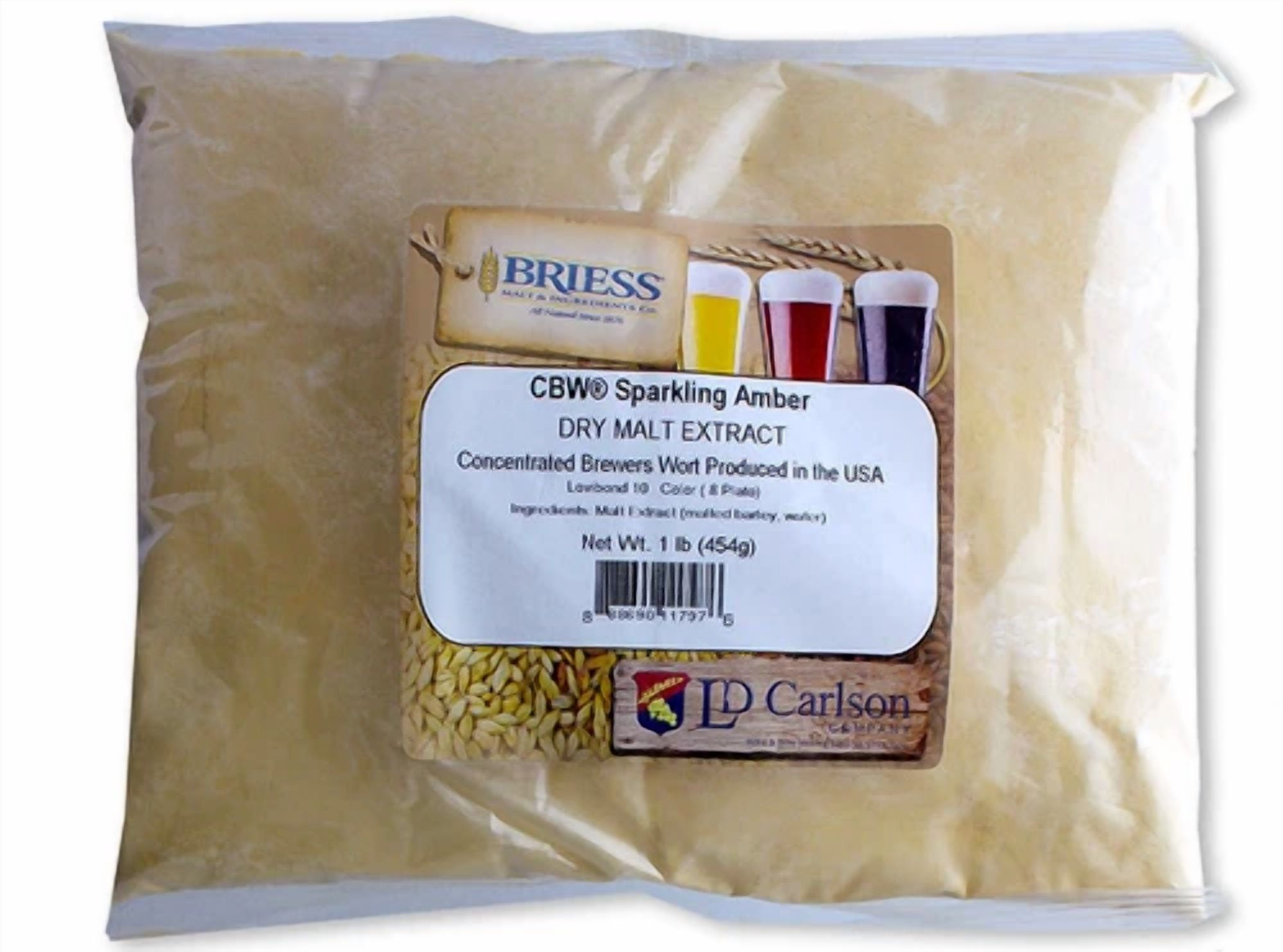 Briess Sparkling Amber Dry Malt Extract 1 Lb For Home Brew Beer Making ...