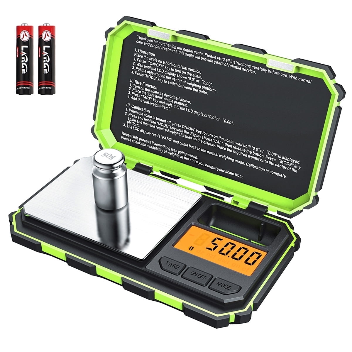 Brifit 200g/0.01g Digital Mini Pocket Scale with 50g Calibration Weight ...