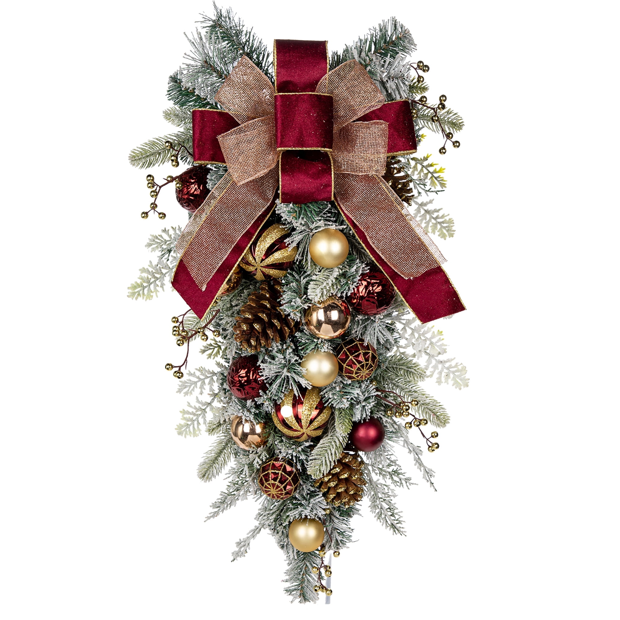 Briful 30" Christmas Artificial Winter Swag Garland for Front Door ...