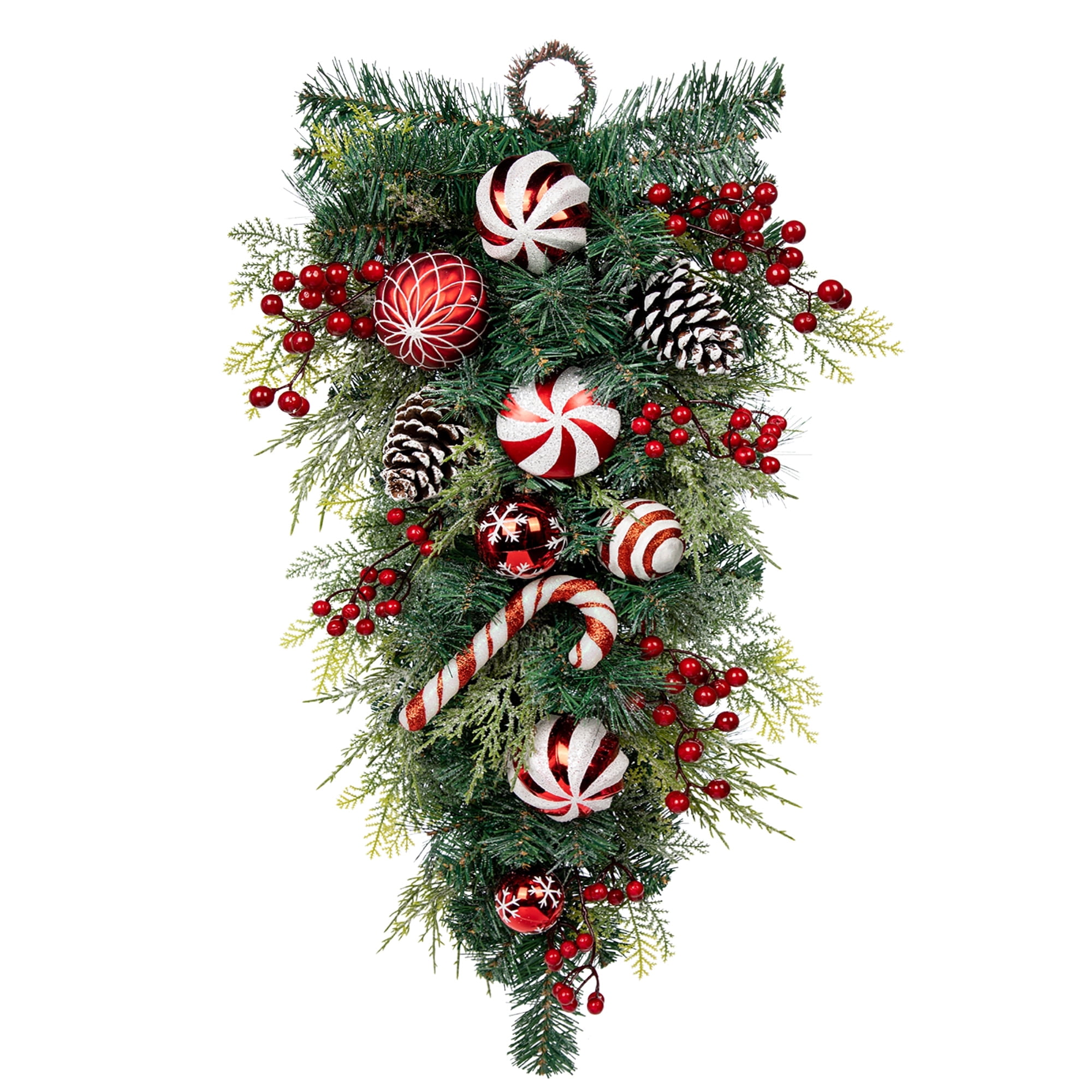 Briful 30" Christmas Artificial Winter Swag Garland for Front Door ...