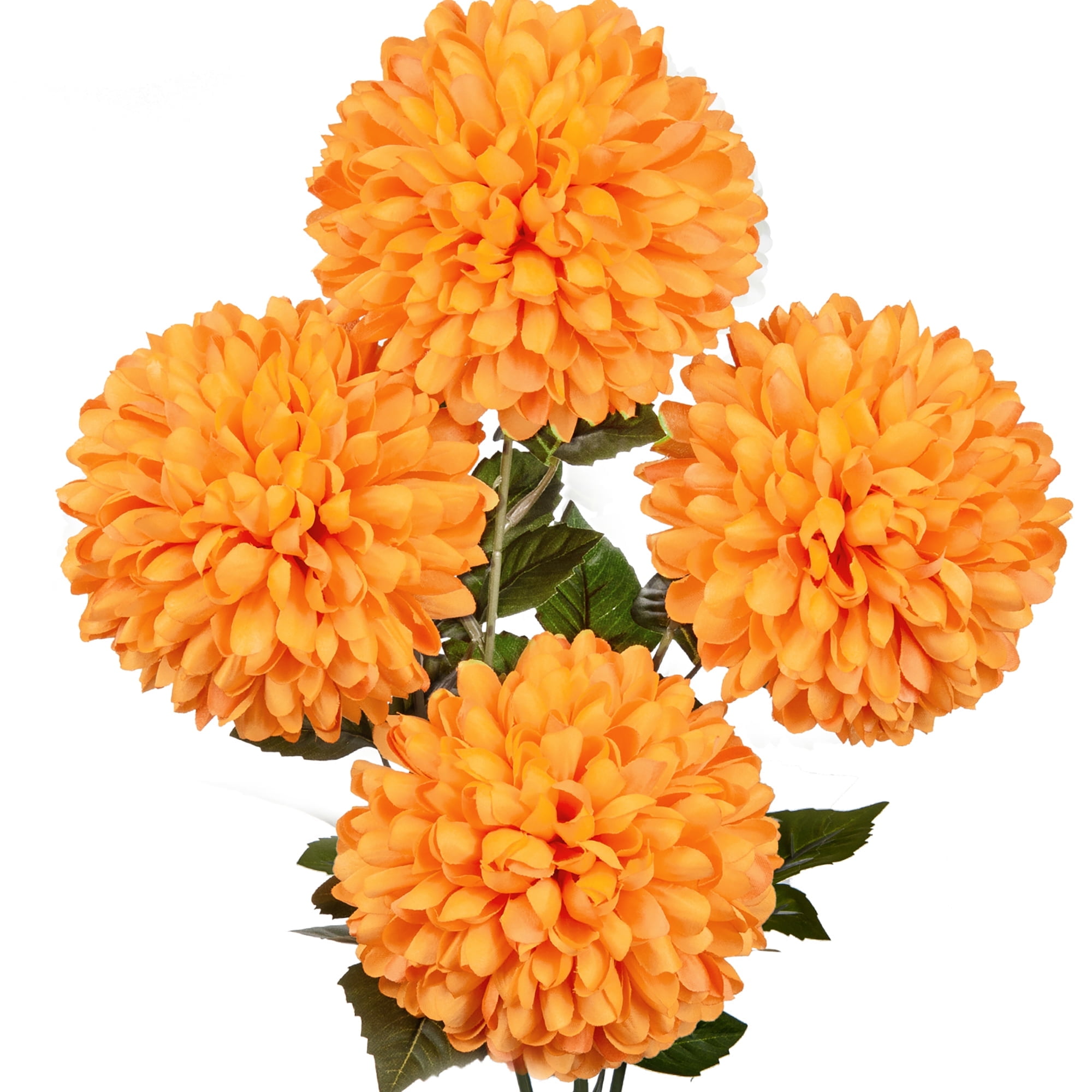 Briful Artificial Chrysanthemums Ball Flowers 6’’ Large Heads Mums ...